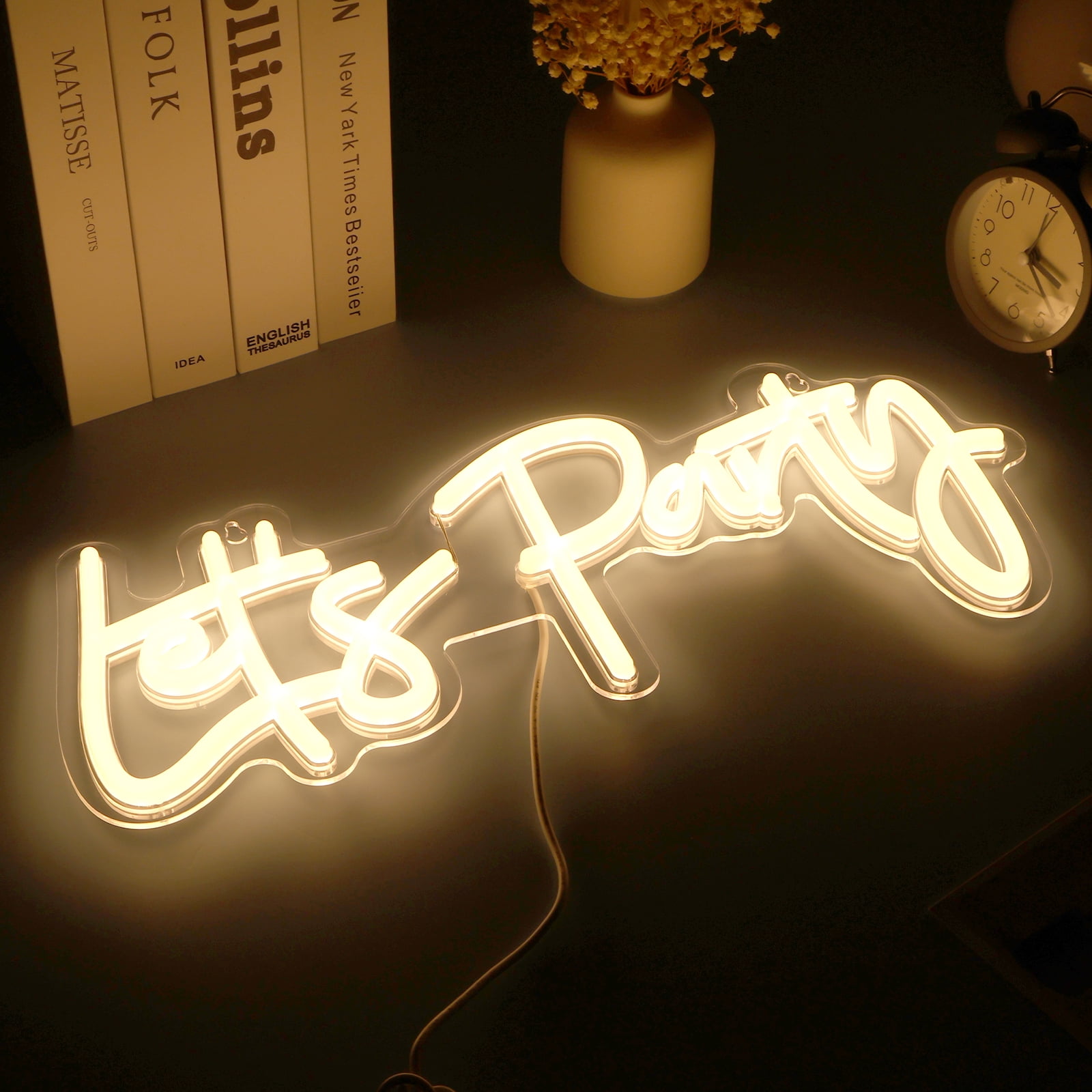 Gpoty Let's Party LED Neon Light Signs,Acrylic Neon Sign USB Power for ...
