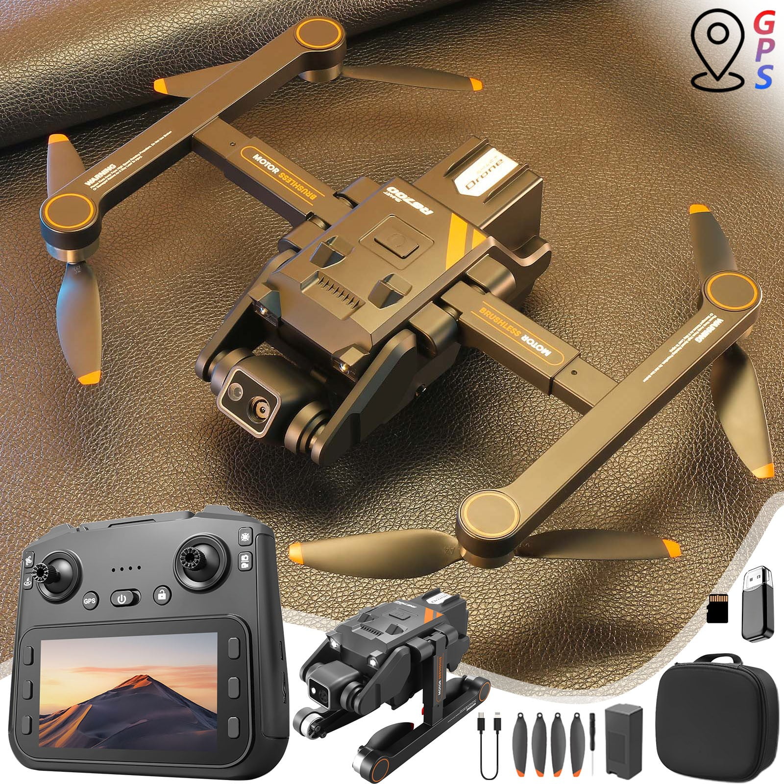 Gps Drone With 5.9 Inch Screen Remote Control Brushless Motor 5G Rc ...