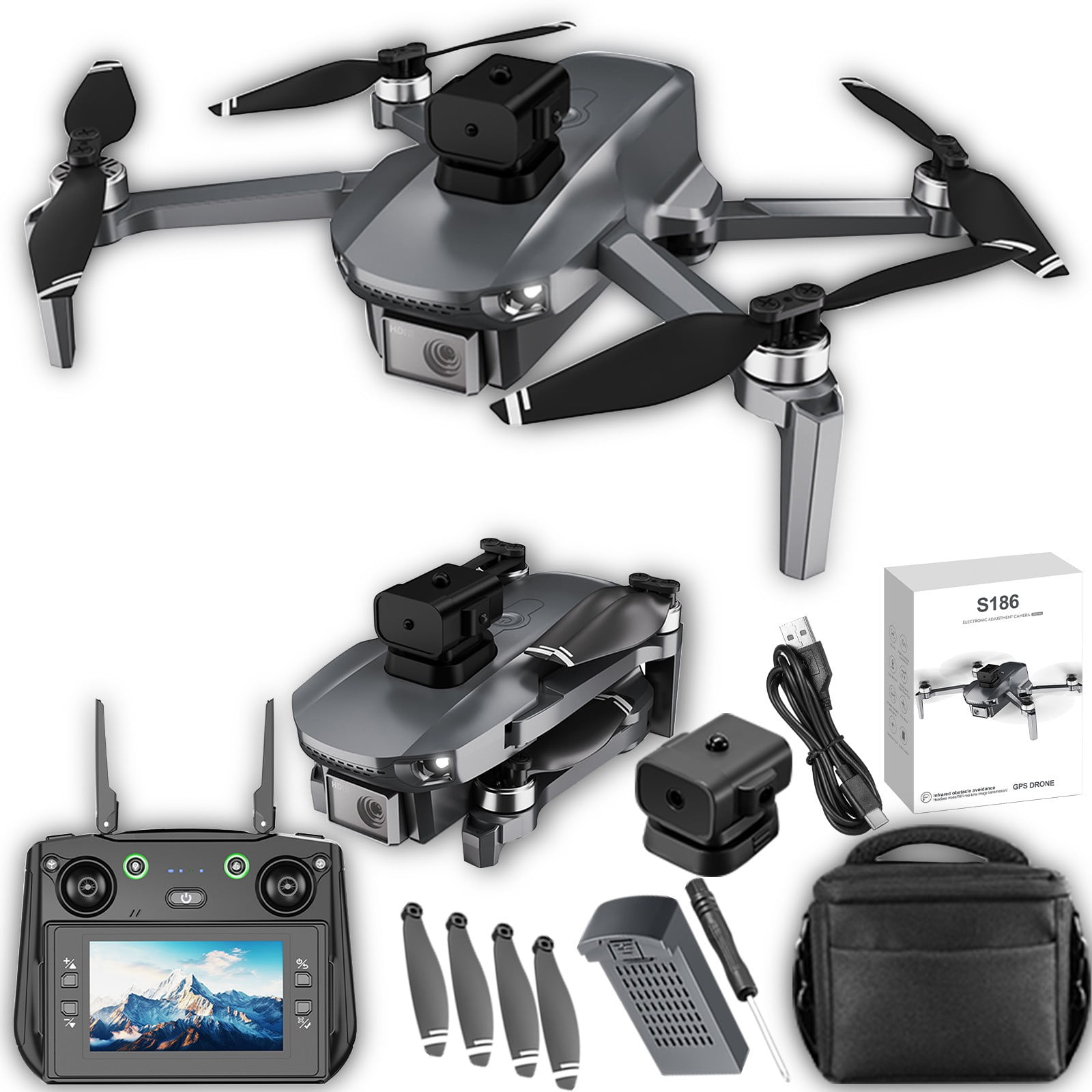 Gps Drone With Screen Remote Control Brushless Motor 5G Transmission ...