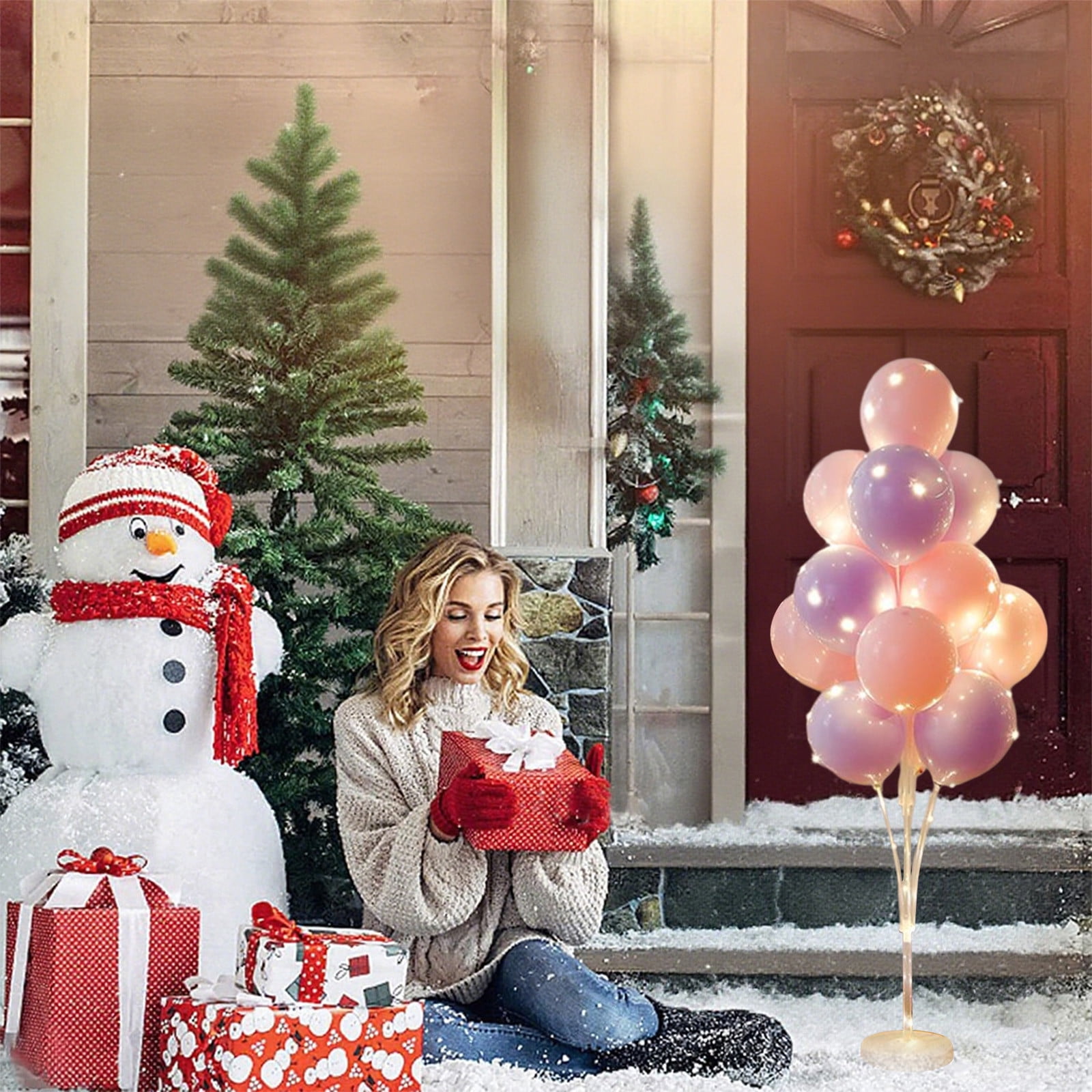 Gqtwoy 2 Piece Christmas Inflatable Balls Stand Kit, Reusable Balloon ...