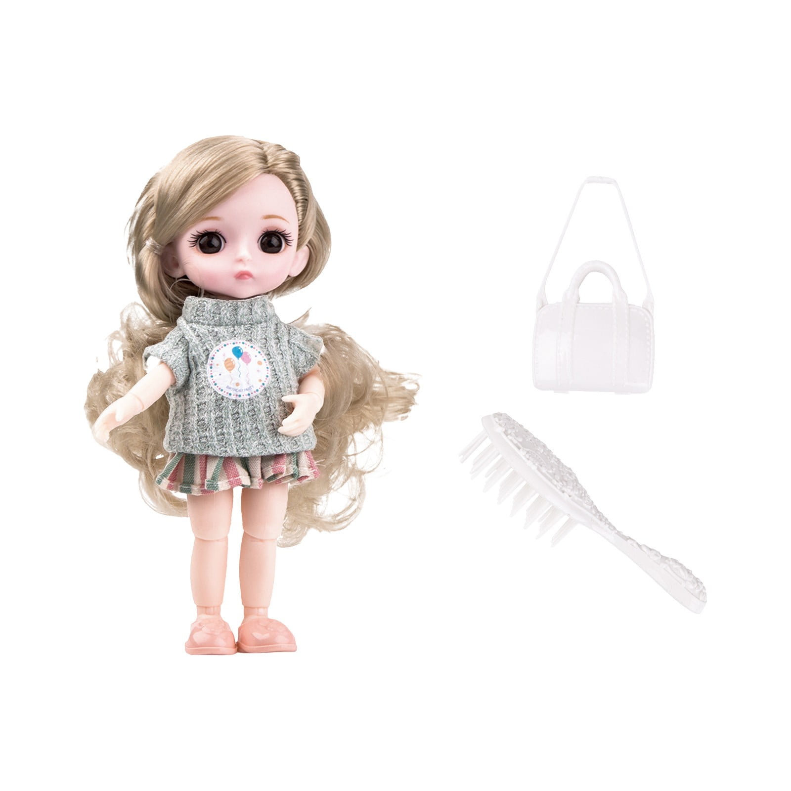 Gqtwoy 6 Inch Dress Up Doll, Modern Clothing Style, Adjustable Body ...