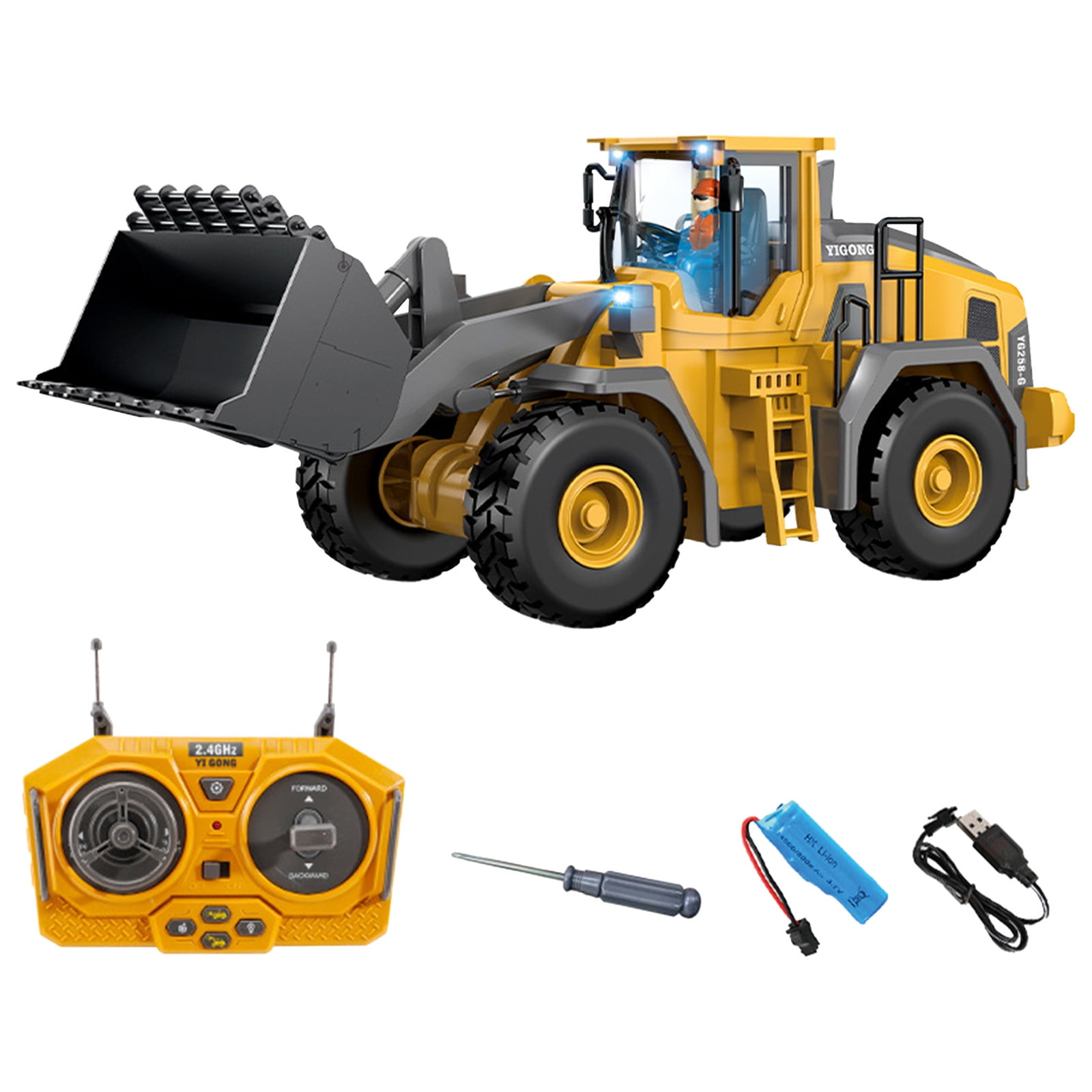 Gqtwoy 9-Channel Remote Control Bulldozer Toy, Engineering Construction ...