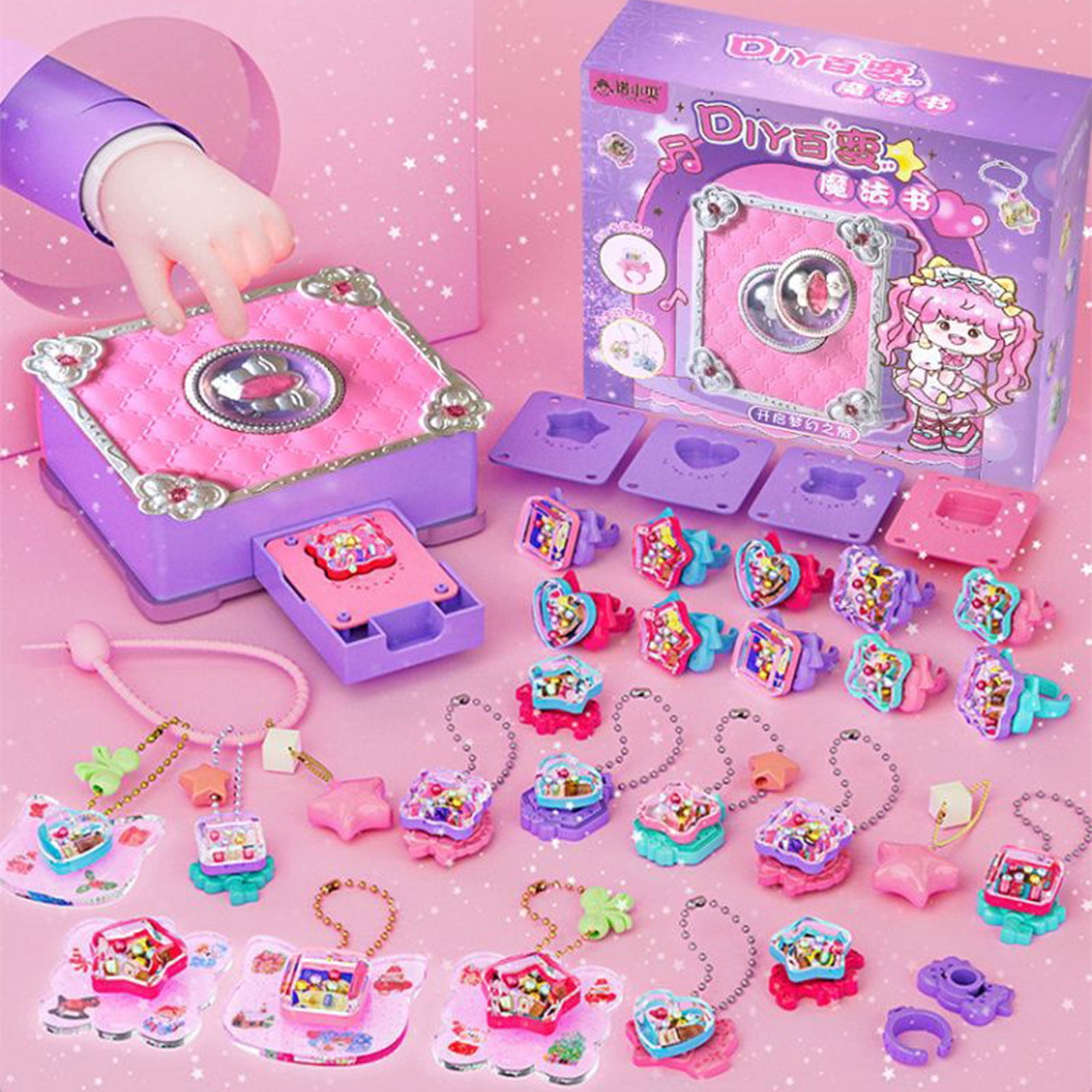 Gqtwoy Kids Beaded Jewelry Making Kit, 75PCS Bracelet Ring Necklace ...