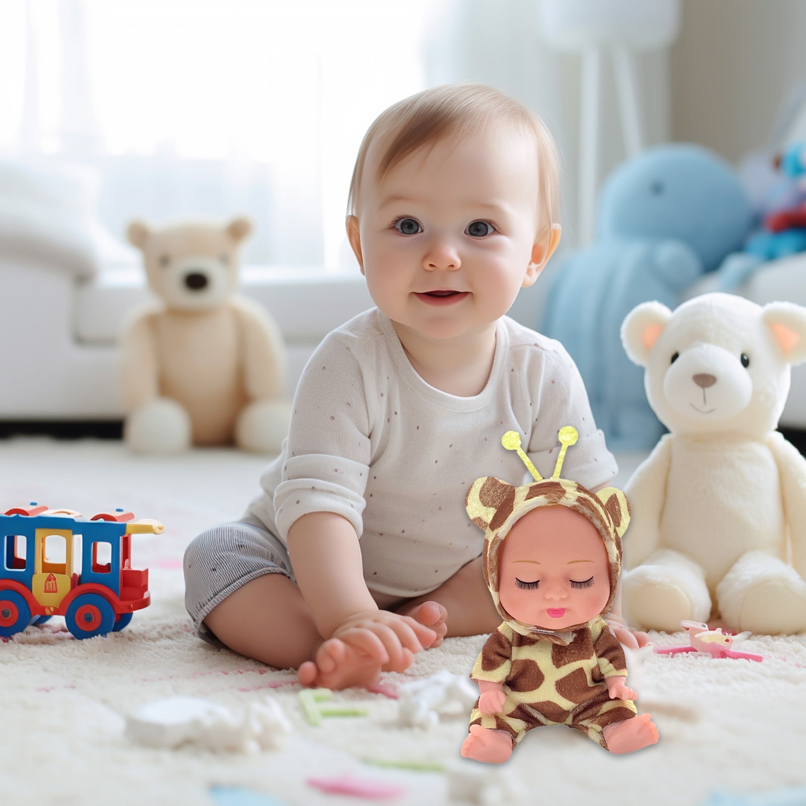 Gqtwoy Mini Baby Dolls,5 inch Lifelike Realistic Baby Dolls with Animal ...