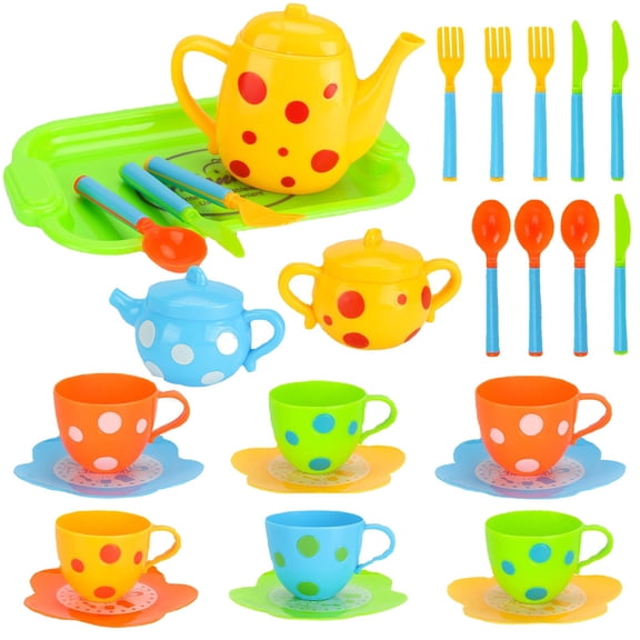 Tea Set for Little Girls, Pretend Play Tea Party Set, Mermaid Kids Tin ...