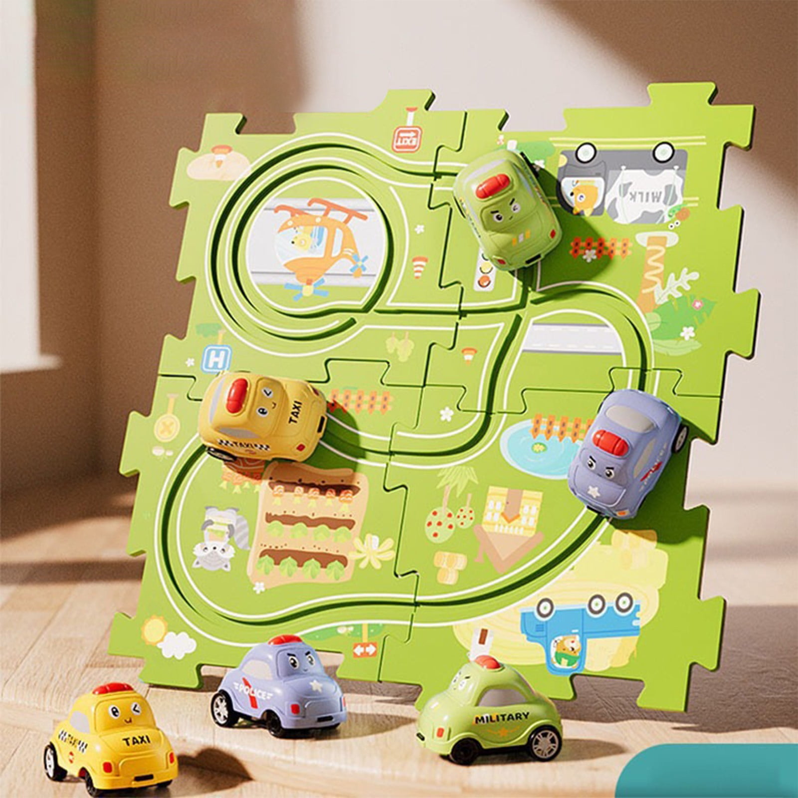 Gqtwoy Set of Four Puzzles for Young Puzzle Track Car DIY Toy ...