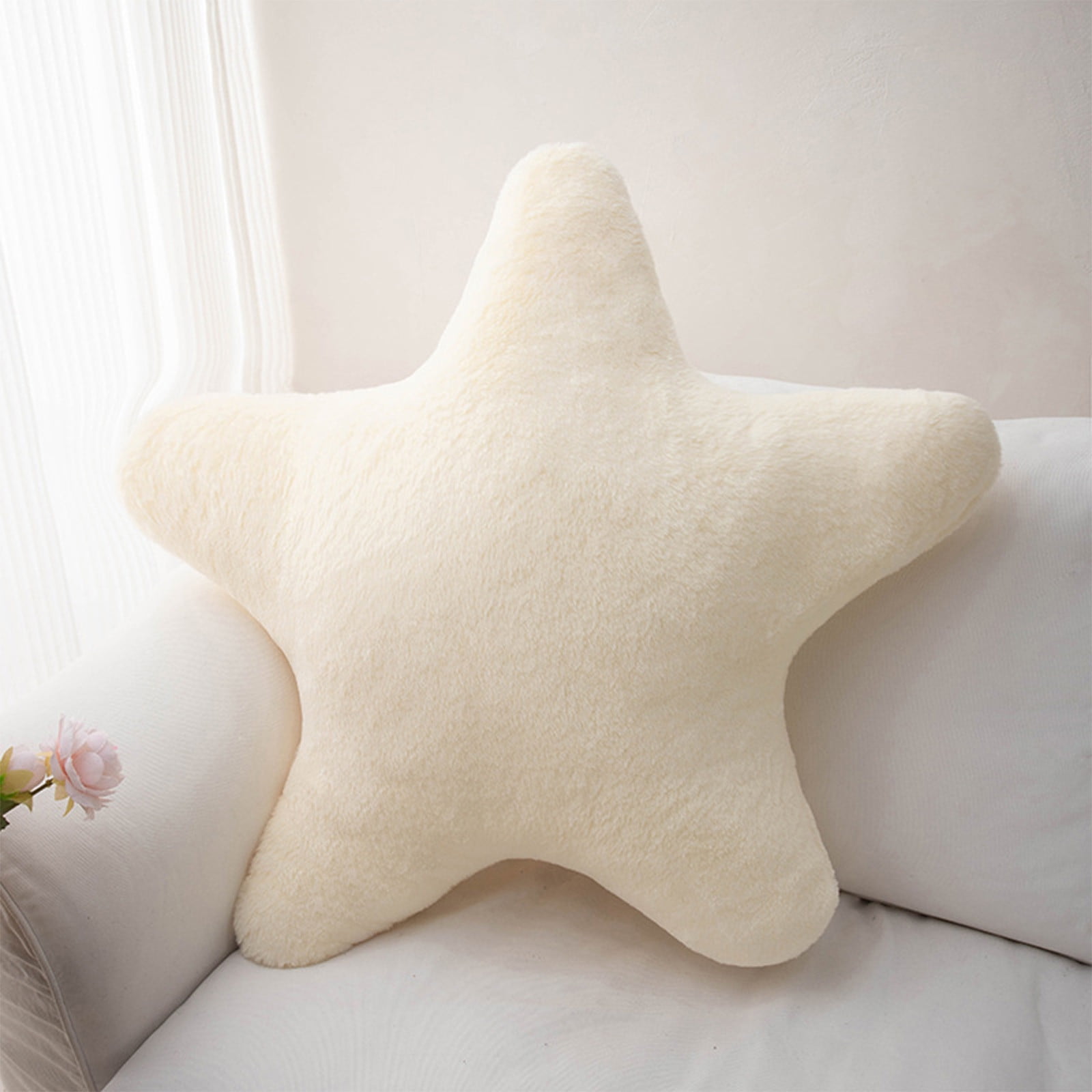 Gqtwoy Star Shaped Decorative Throw Pillow for Bed and Couch, Soft Faux ...