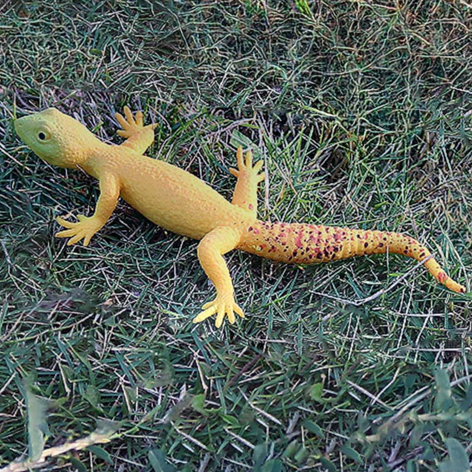 Gqtwoy TPR Soft Rubber Leopard Pattern Lizard Model - Realistic Reptile ...