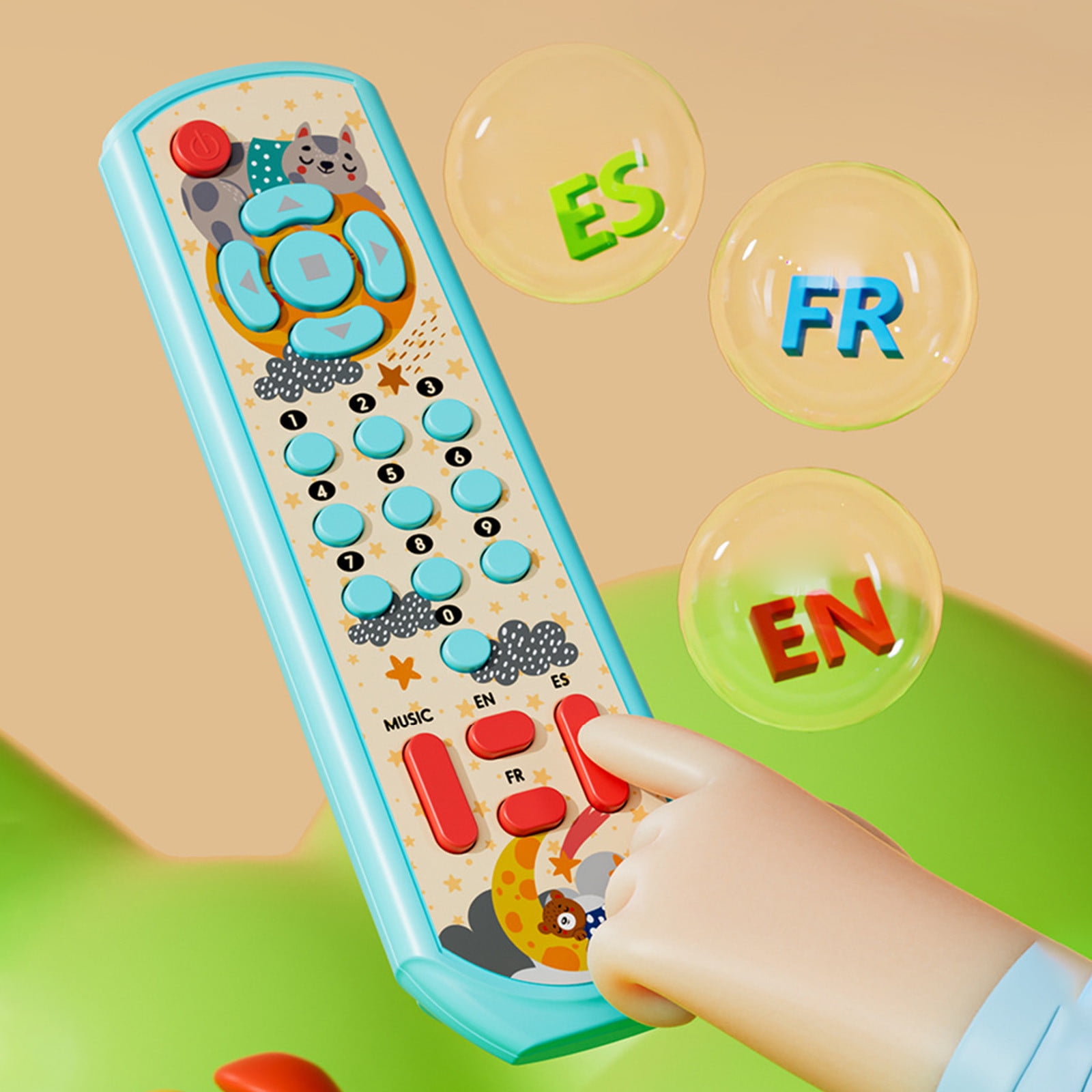 Gqtwoy TV Simulation Remote Control with Music, Educational Learning Toy, Multi-language Sound ...