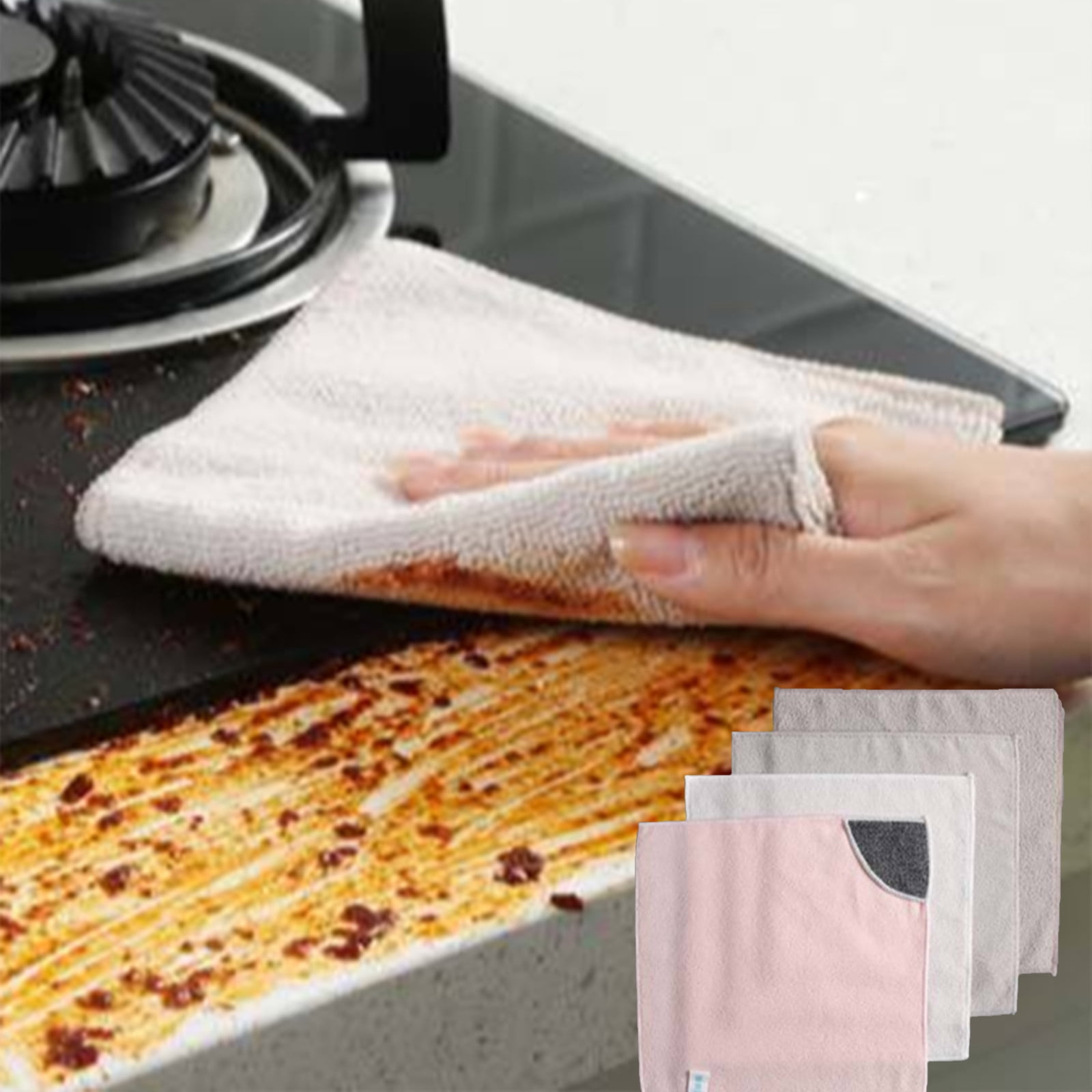 GrRotKP 4 Pack Dish Cloths For Washing Dishes Kitchen Dish Rags Kitchen ...