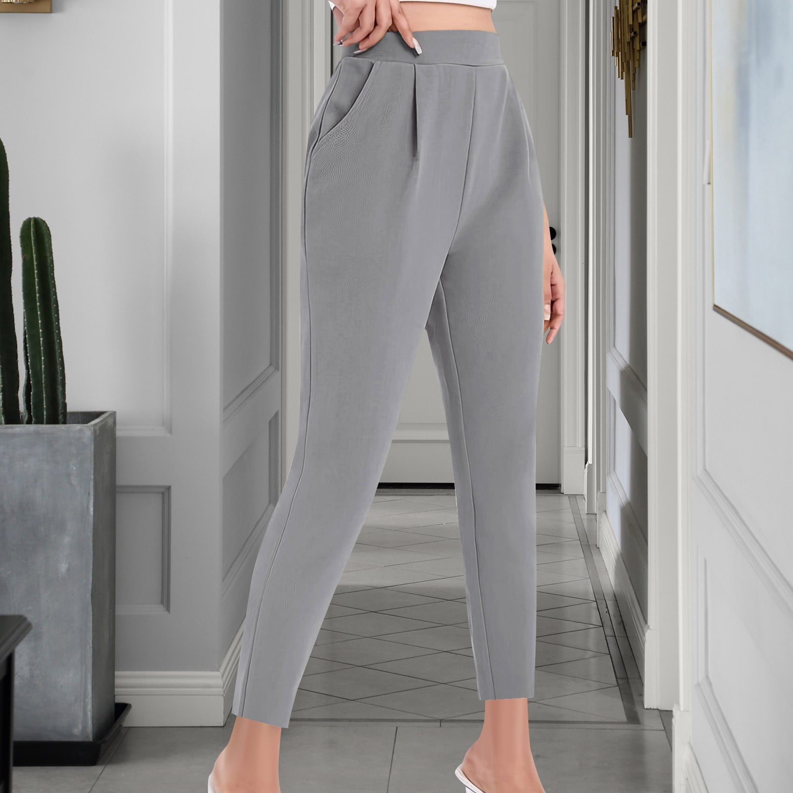 GrRotKP Pockets Womens Pants Casual Ladies Pants Fall Baggy Pants Comfy ...