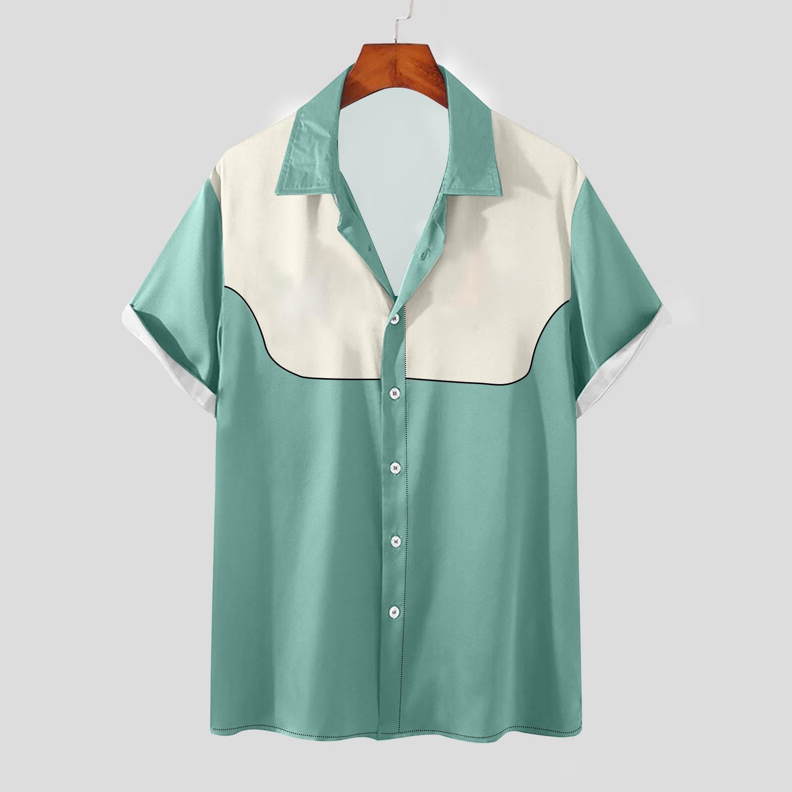 GrRotKP Shirts for Men Going Out Tops Turndown Collar Tunic Tops ...