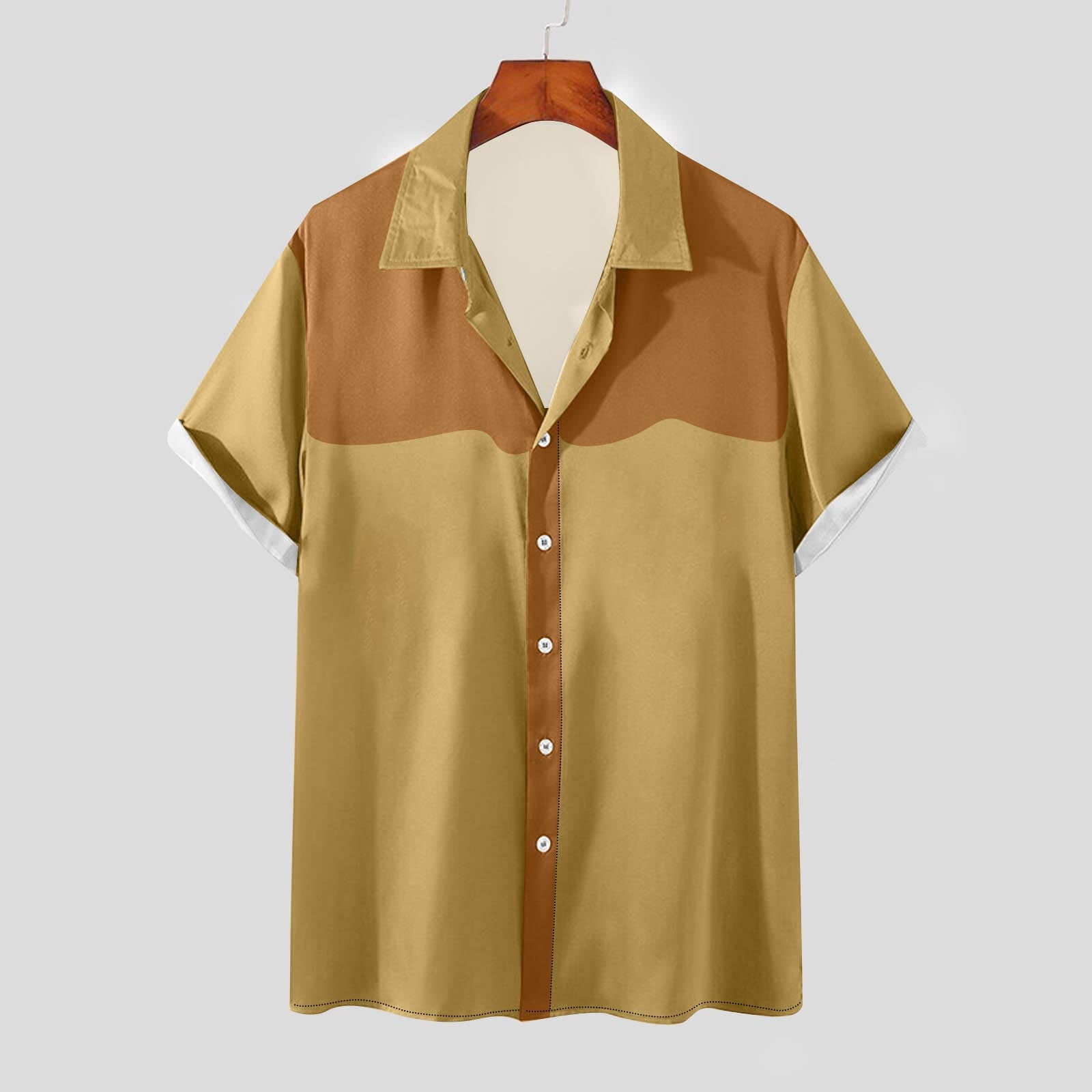 GrRotKP Shirts for Men Going Out Tops Turndown Collar Tunic Tops ...