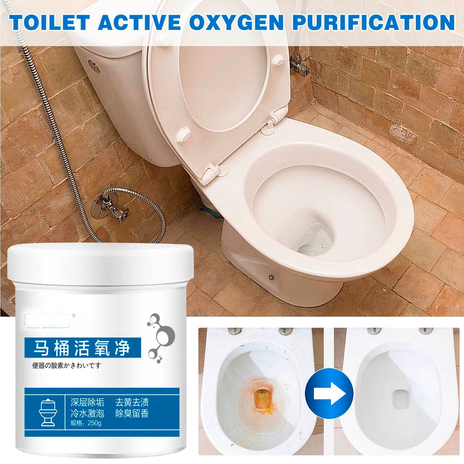 GrRotKP Toilet Bowl Cleaners,Bathroom Toilet Cleaning Powder, Removes ...