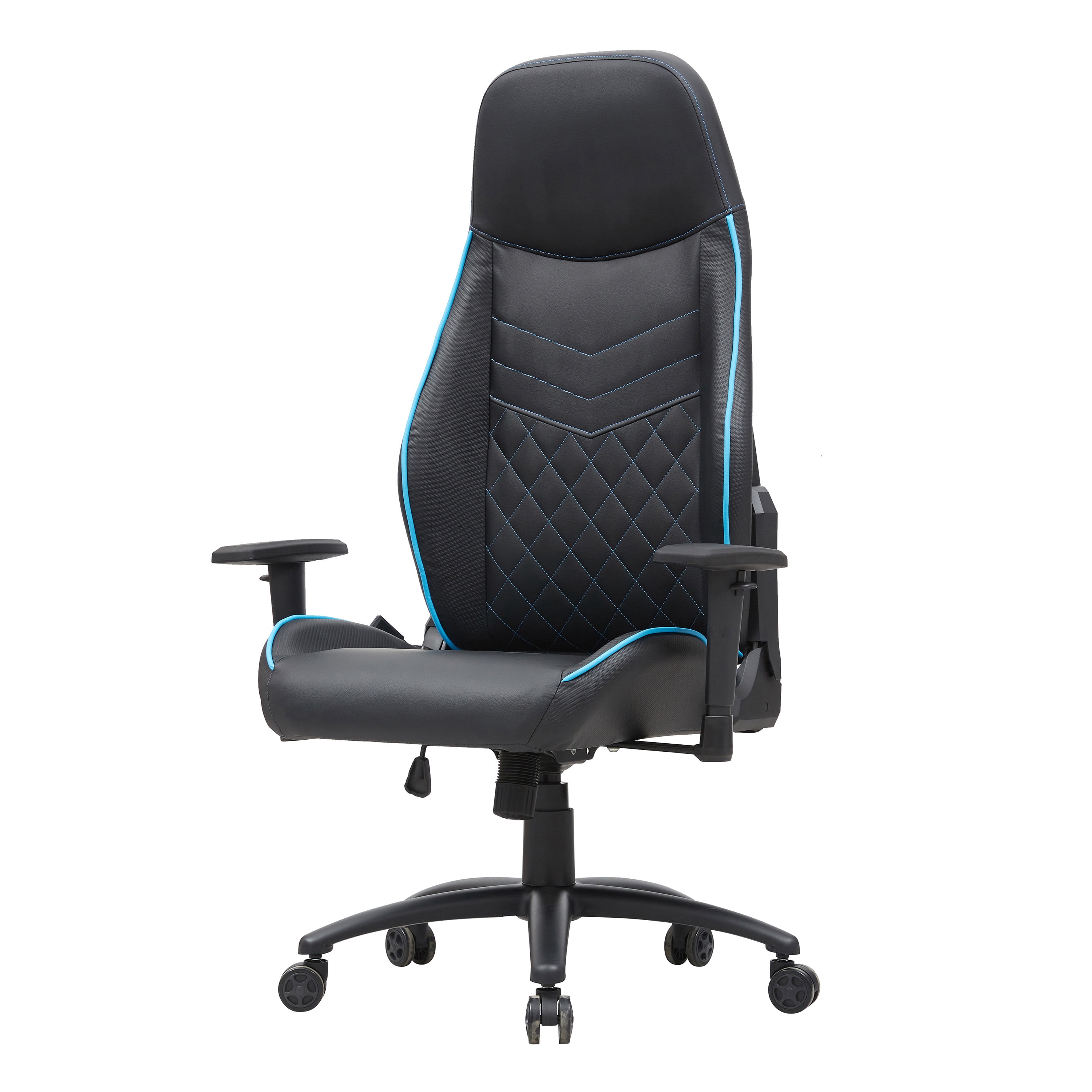 Gra Faux Leather Gaming Chair, Black and Blue - Walmart.com