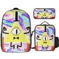 Gra-vity-Falls Bill-Cipher 3 Piece Backpack Set with Lunch Bag Pencil ...