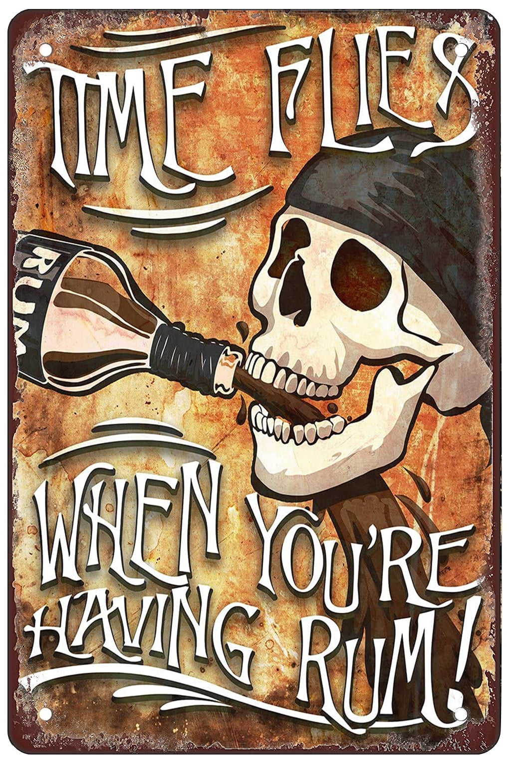 Grab A Bottle!, Time Flies When You’Re Having Rum Funny Bar Wall Decor ...