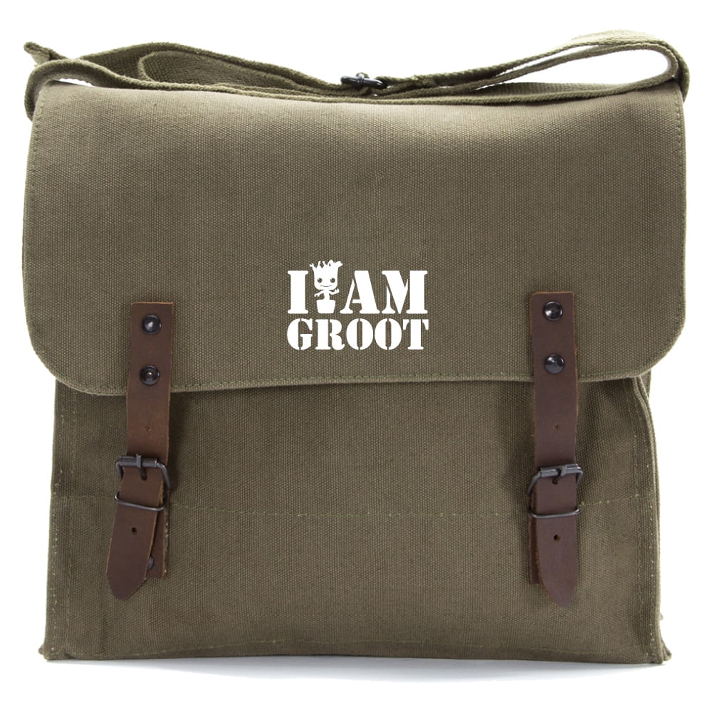 Grab A Smile I Am Groot Heavyweight Canvas Medic Shoulder Bag, Olive ...