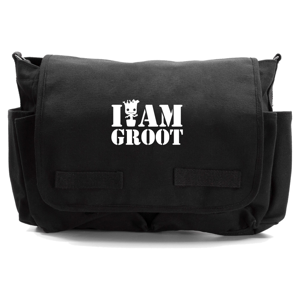 Grab A Smile I Am Groot Heavyweight Canvas Messenger Shoulder Bag ...