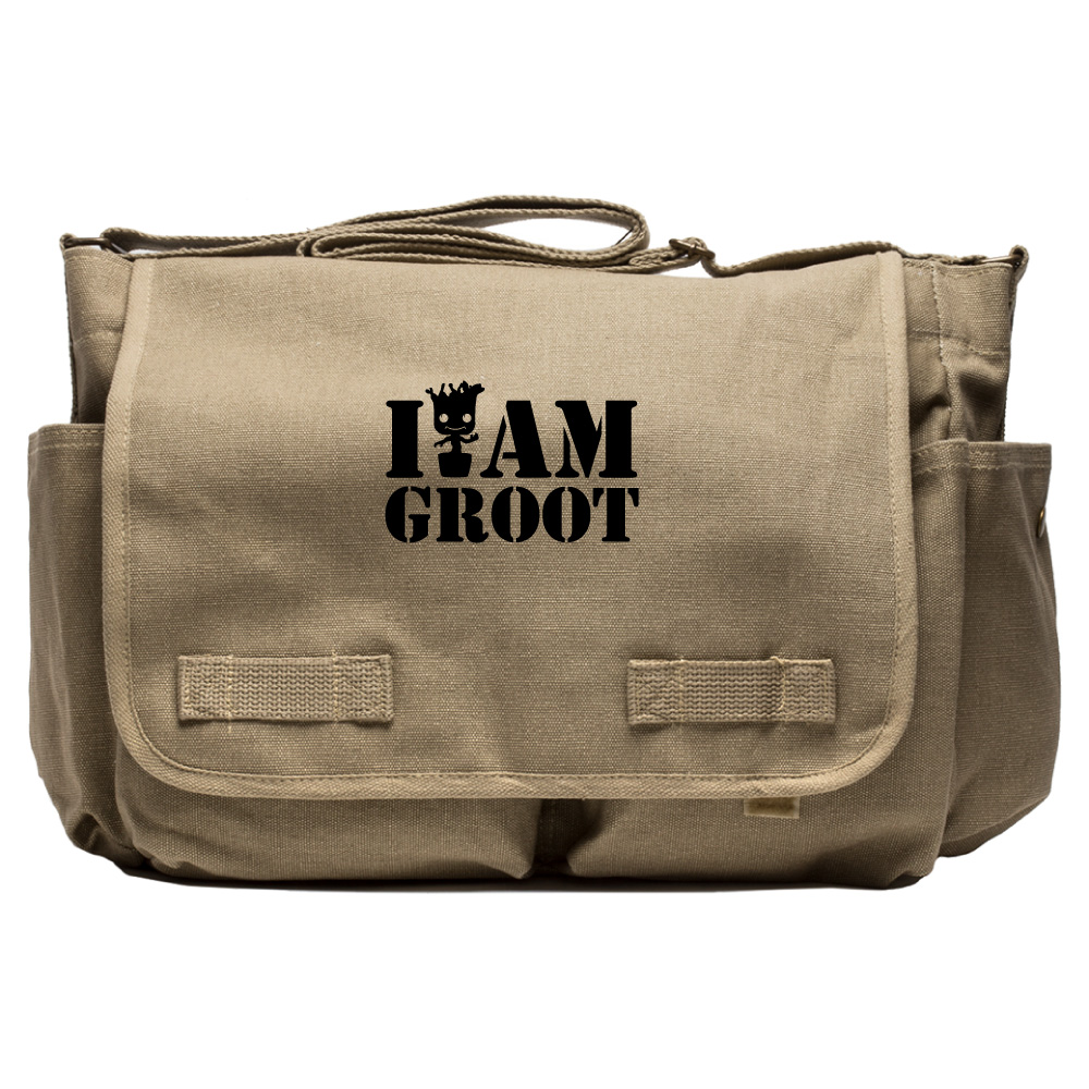 Grab A Smile I Am Groot Heavyweight Canvas Messenger Shoulder Bag ...