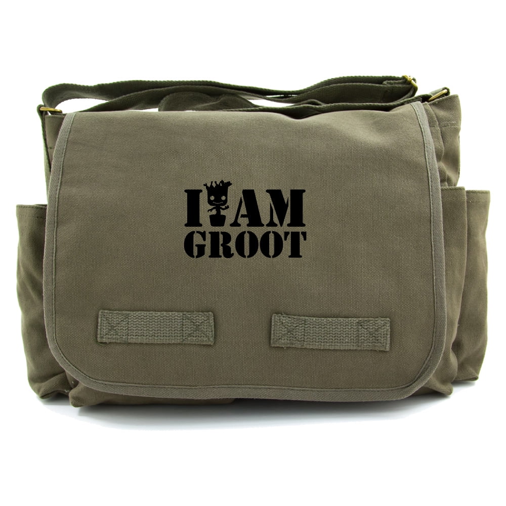 Grab A Smile I Am Groot Heavyweight Canvas Messenger Shoulder Bag ...