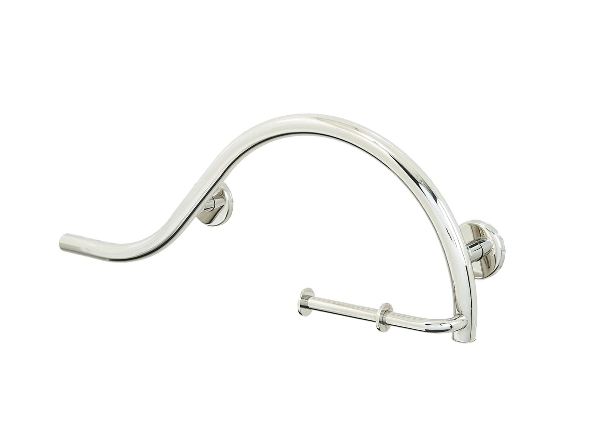 Grab Bar Toilet Paper Holder - ADA Safety Handrail/304 Stainless/Left ...