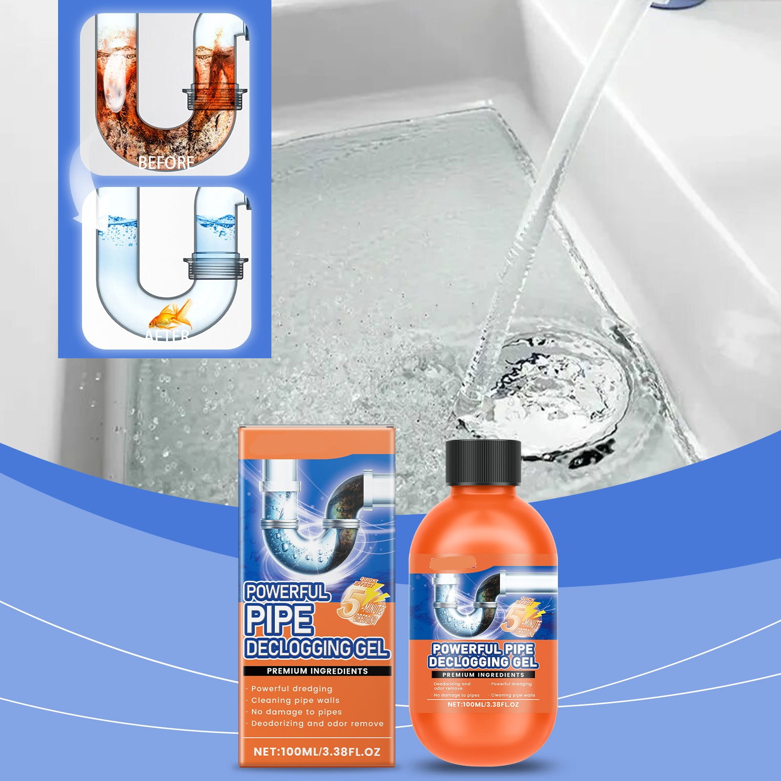 Grab Deal, Powerful Pipe Unclogger, Sink Cleaner, Toilet Pipe Cleaner ...