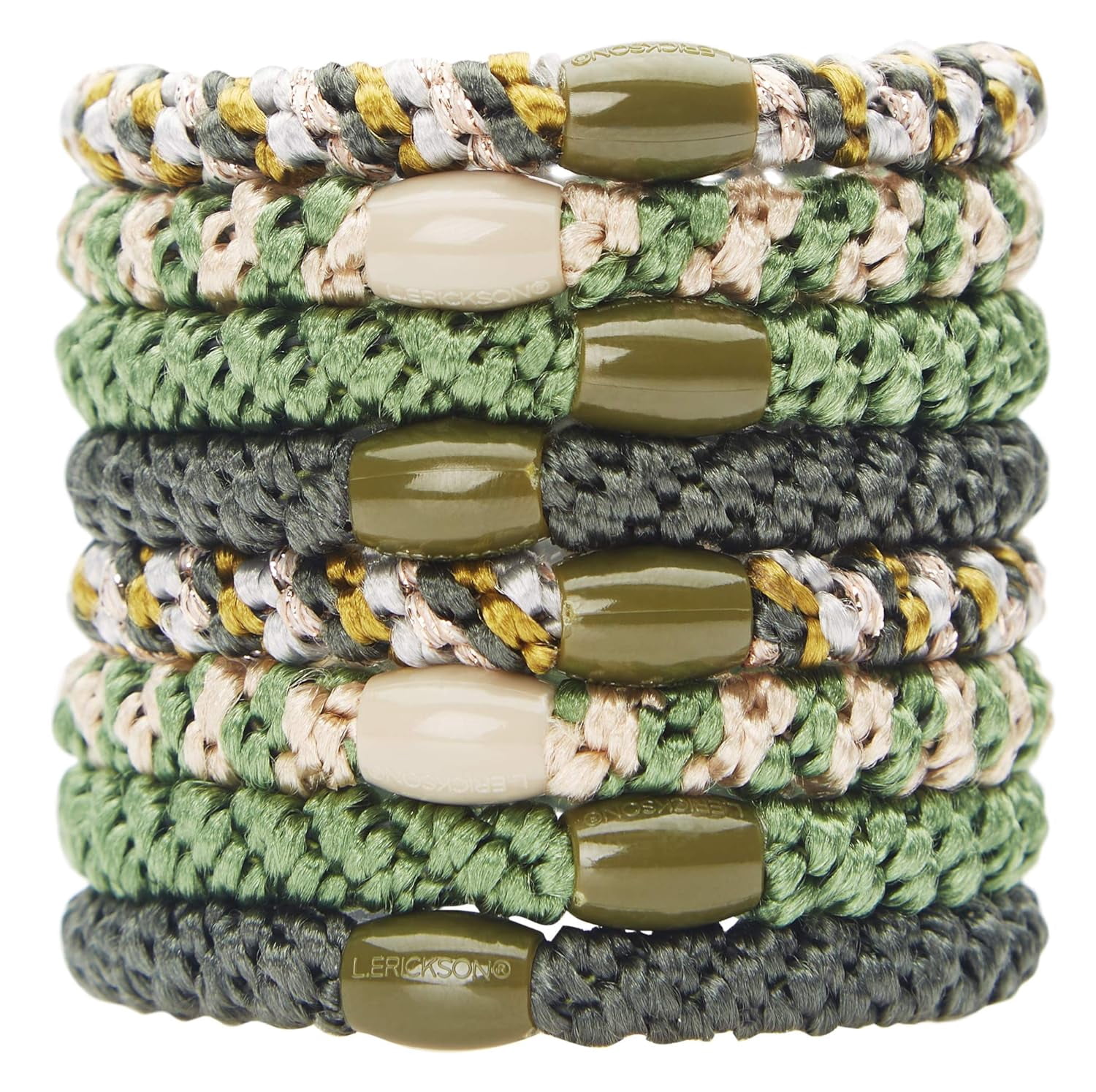 Grab & Go Pony - Cadet - 8 Pack Ponytail Holder Hair Ties - Green Camo ...