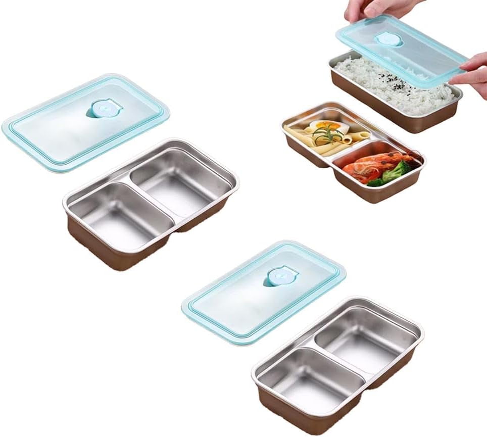 Grab and Go Snack Containers,Stainless Steel Double Compartment Snack ...