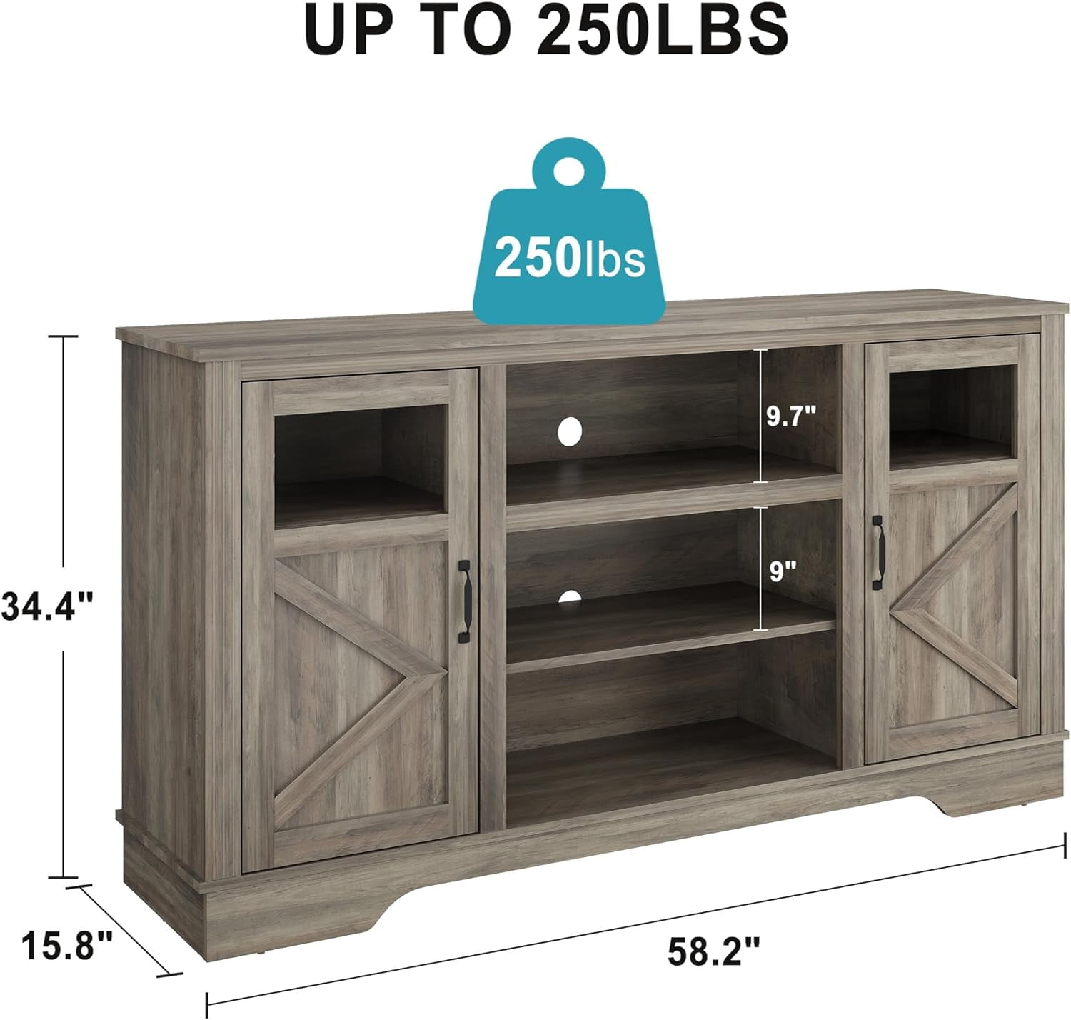 Grab Great Offers Charming 34-Inch Tall Farmhouse TV Stand with LED ...