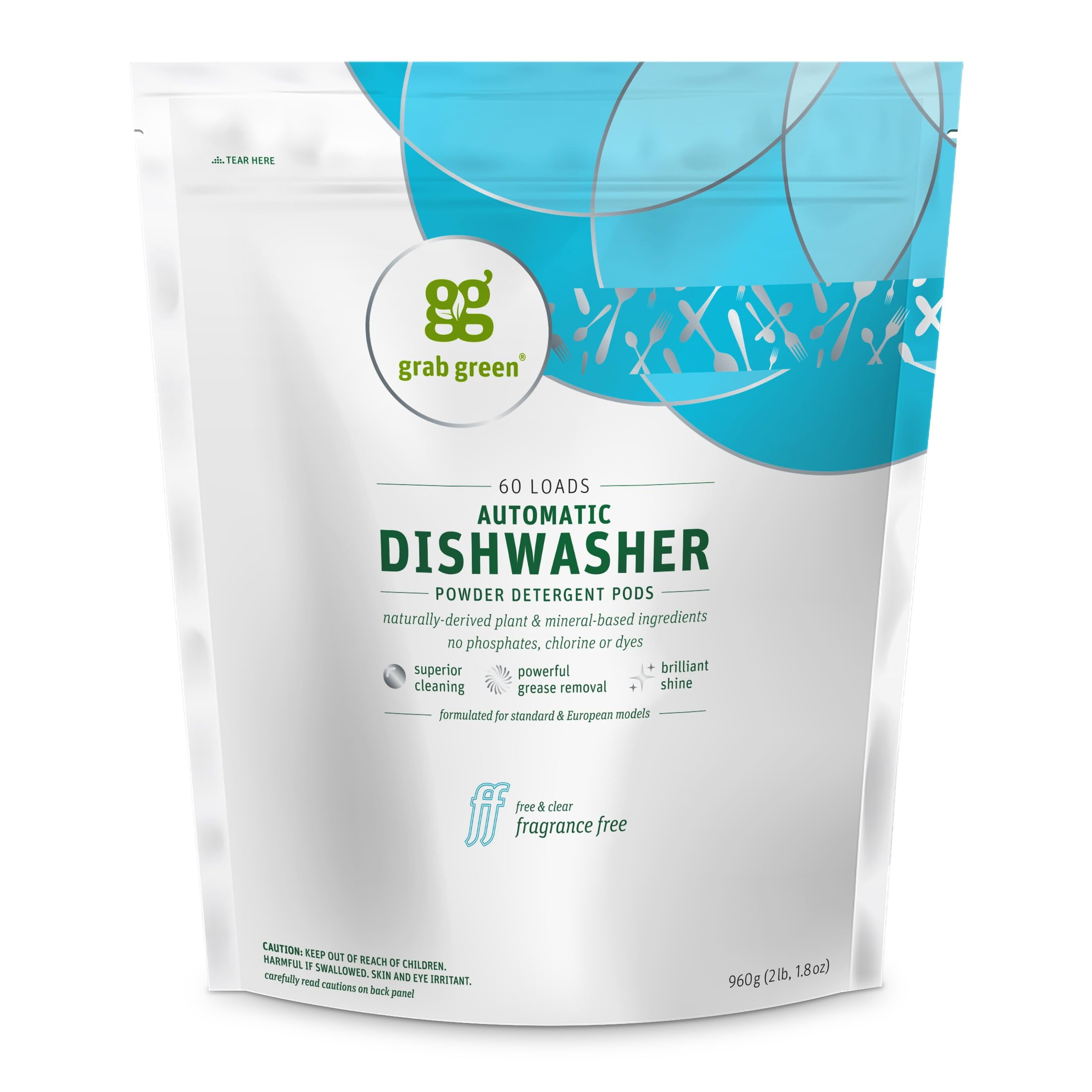 Grab Green Automatic Dishwashing Detergent Pods, 60 Count, Fragrance ...