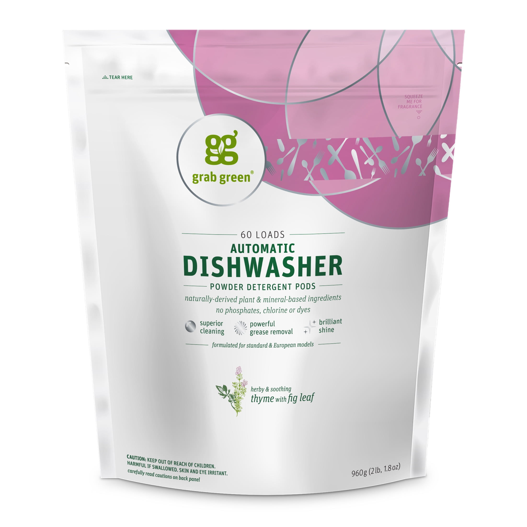 Grab Green Automatic Dishwashing Detergent Pods, Thyme with Fig Leaf ...