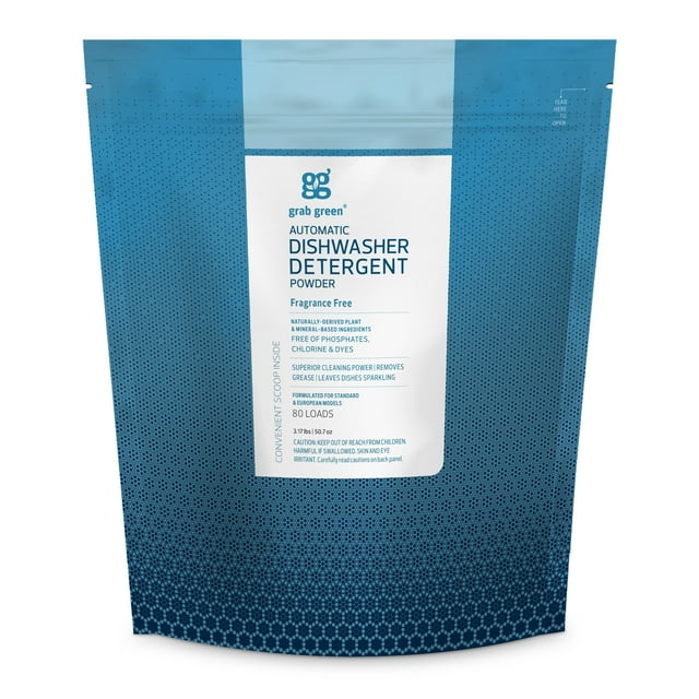 Grab Green Automatic Dishwashing Detergent Powder 3.17 lbs, 80 Loads ...