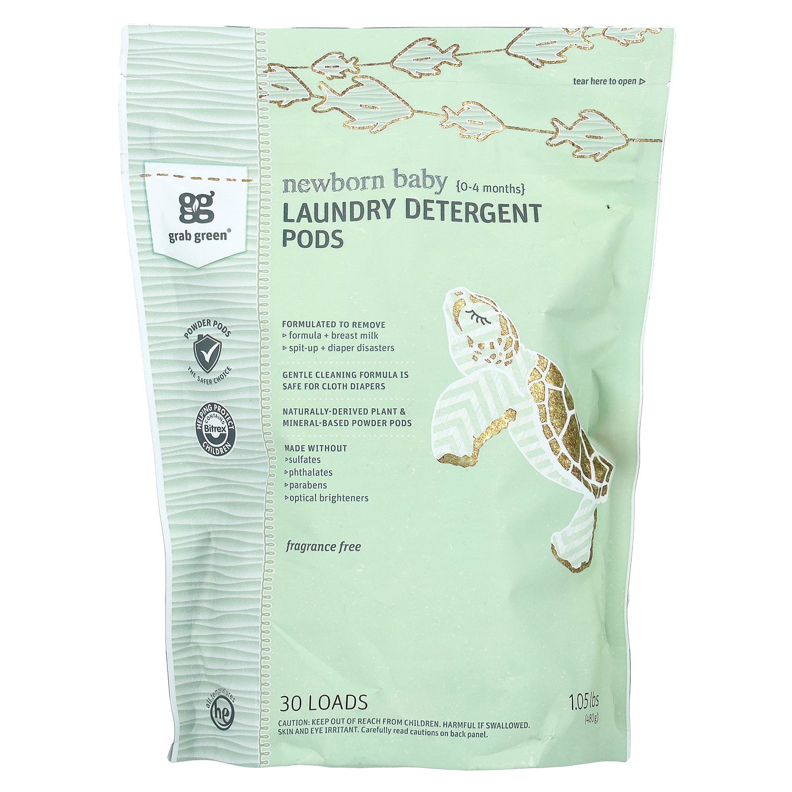 Grab Green Newborn Baby Laundry Detergent Pods, 0-4 Months, Fragrance ...