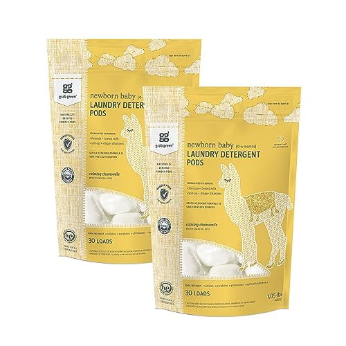 Grab Green Newborn Baby Laundry Detergent Pods, 60 Count, Calming ...
