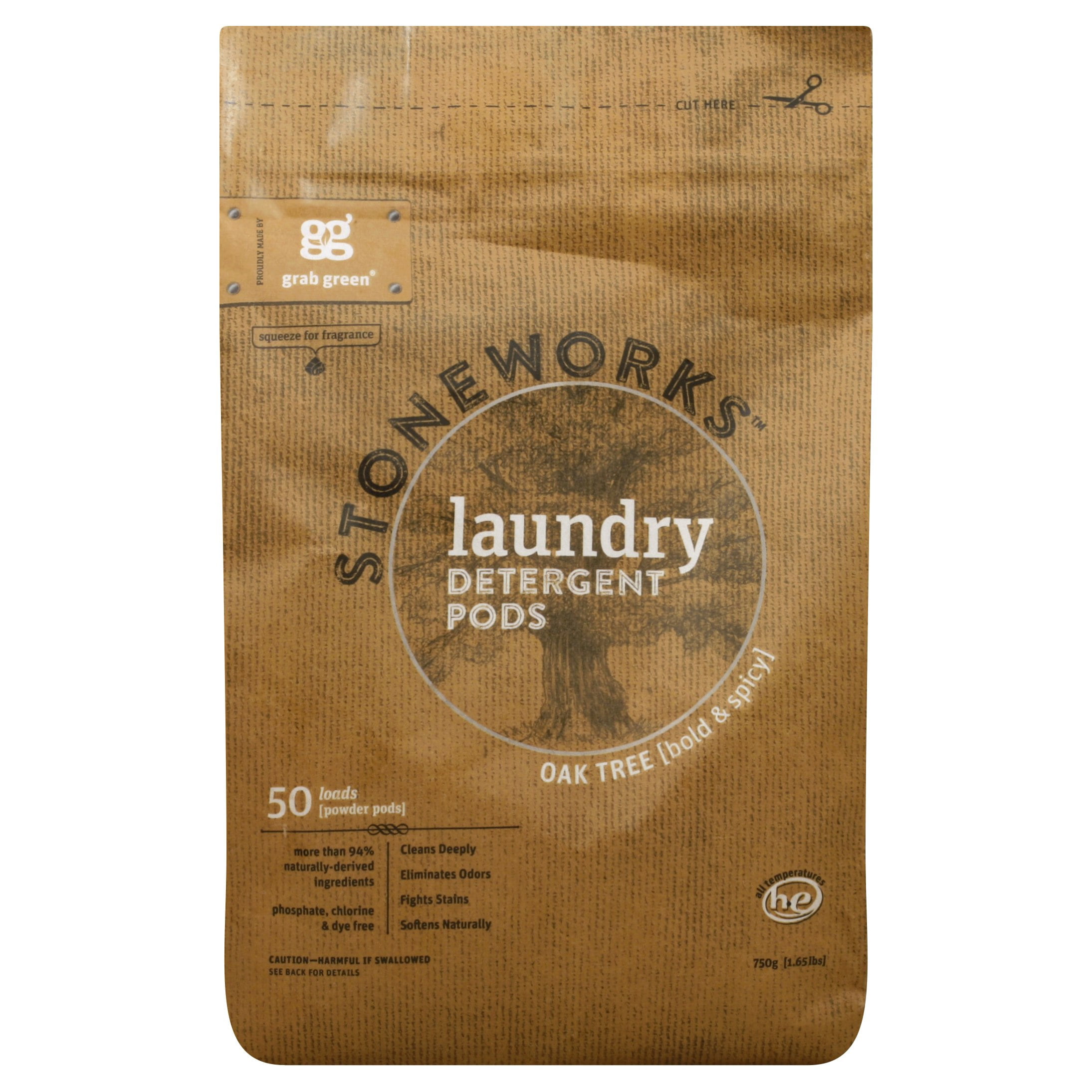 Grab Green Stoneworks Oak Tree Laundry Detergent 1.65 lb (Pack Of 6 ...