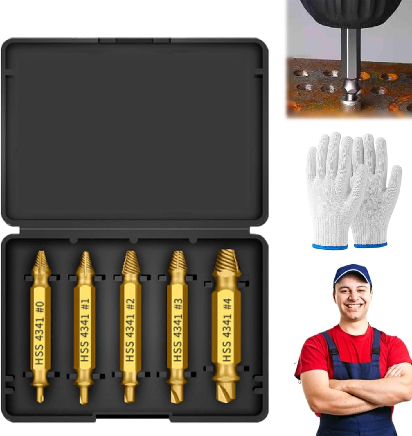 Grab It Pro Screw Extractor Kit, Broken Bolt & Damaged Screw Extractor ...
