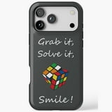 Grab It Solve It Smile Quote Phone Case for iPhone 11 12 13 14 15 16 17 ...