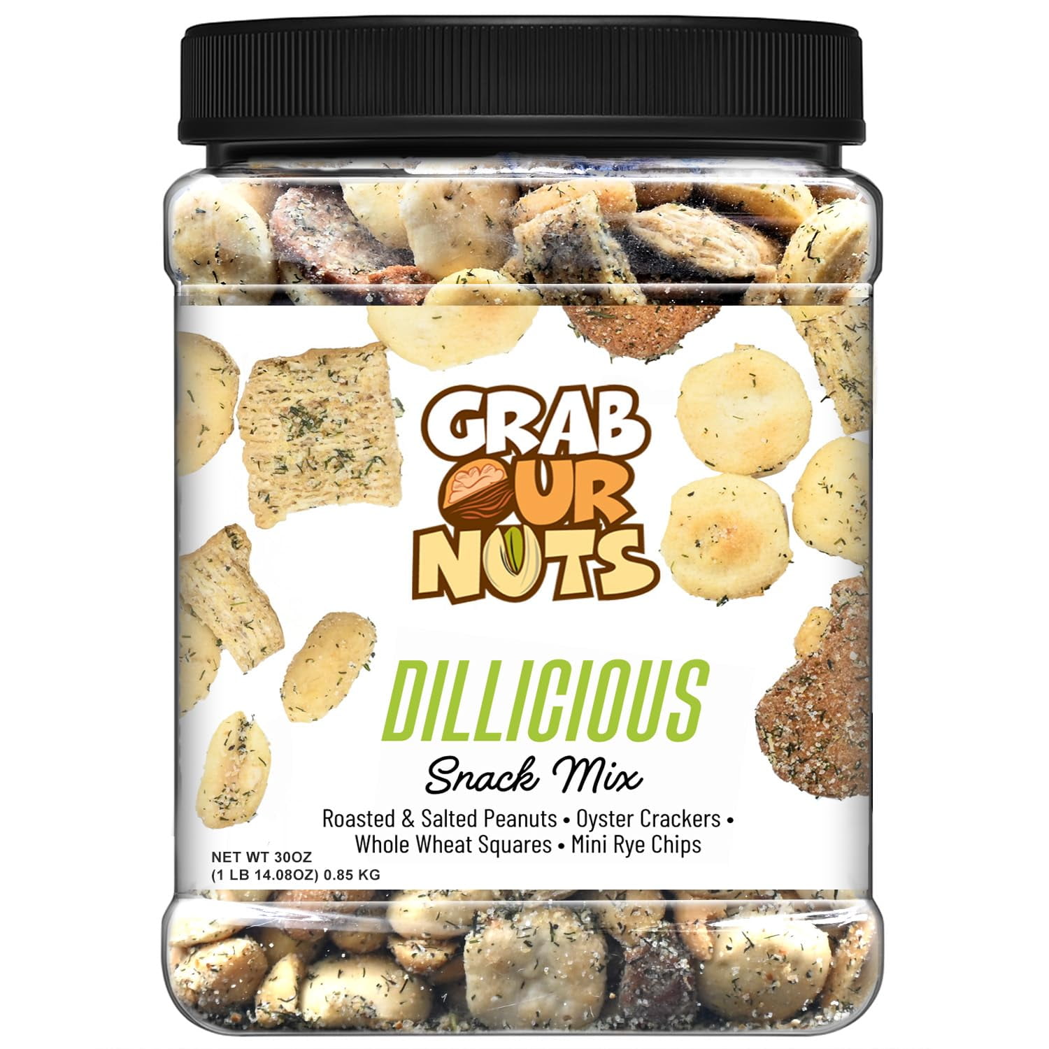 Grab Our Nuts Dillicious Snack Mix 30 Ounce Jar: Roasted & Salted ...