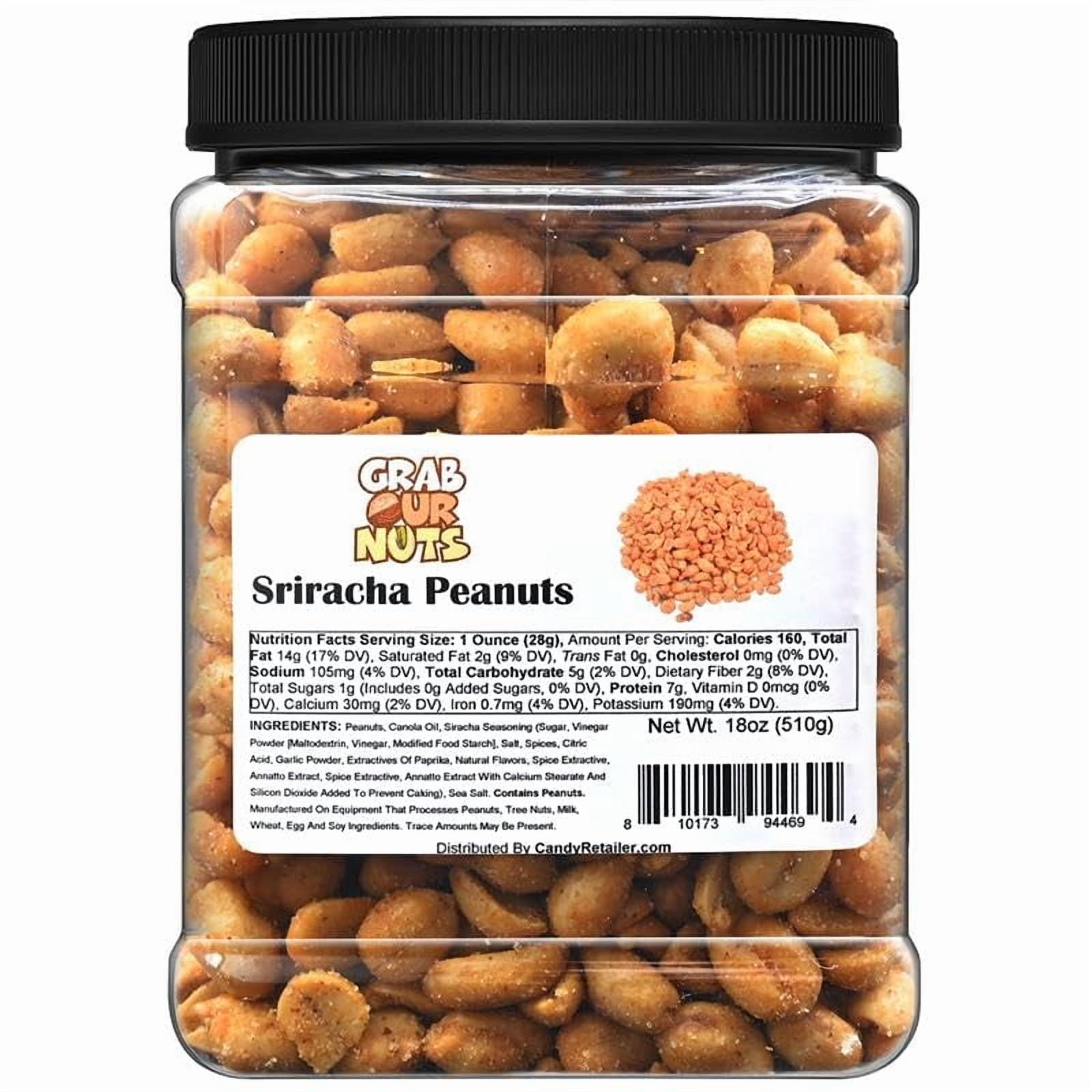 Grab Our Nuts Sriracha Flavored Roasted Peanuts - High Protein Snack ...