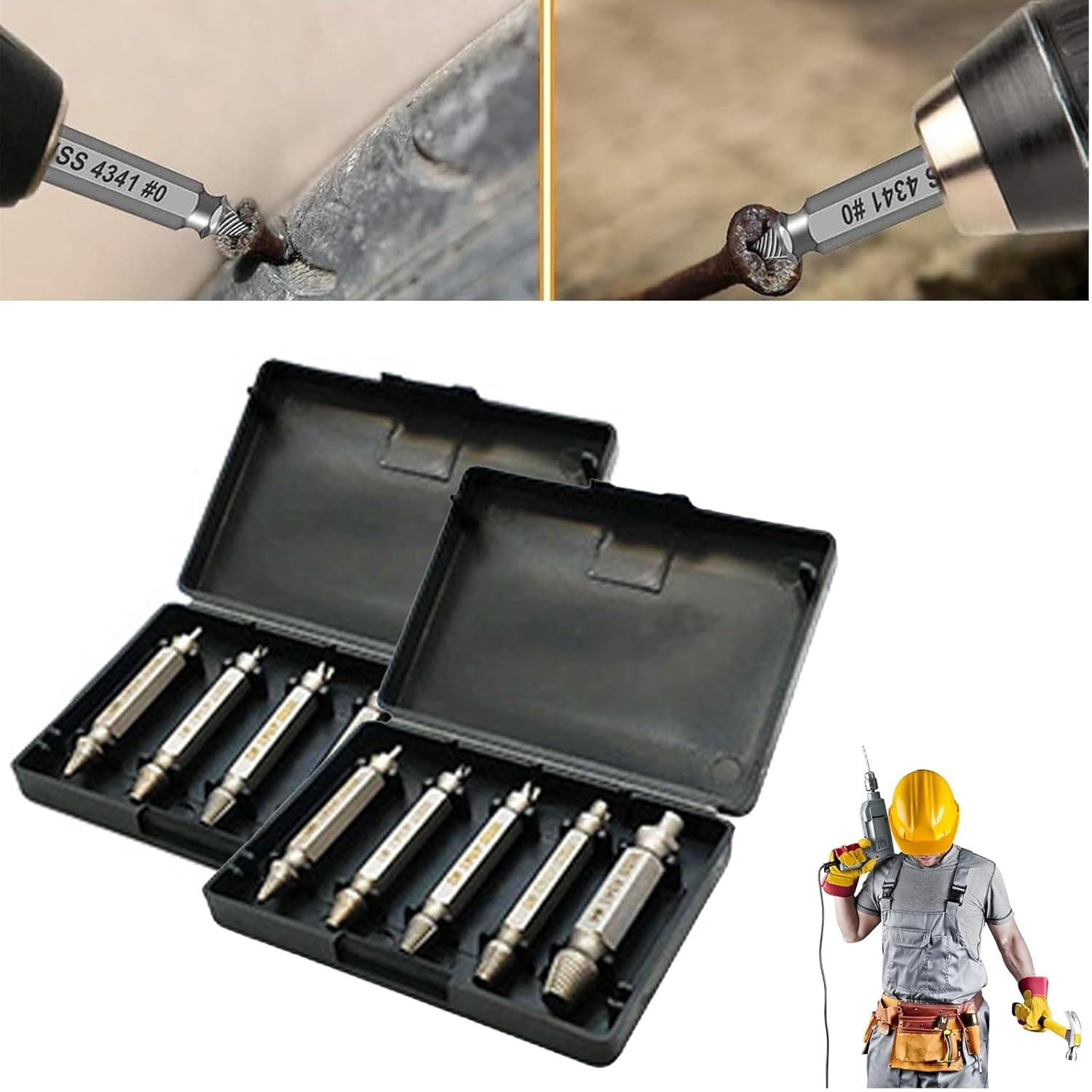 Grab it Pro Screw Extractor Kit, Broken Bolt & Damaged Screw Extractor ...
