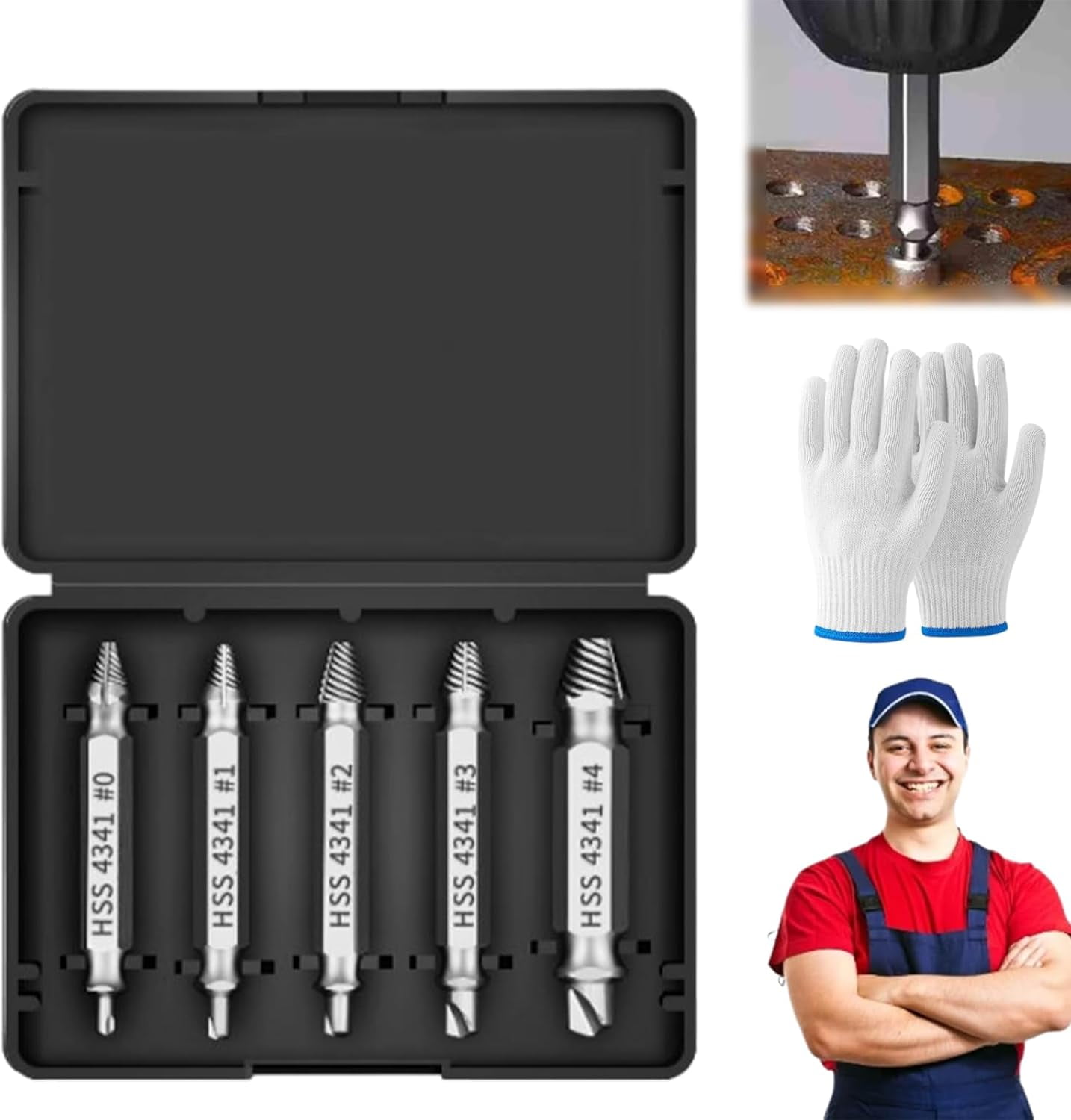 Grab It Pro Screw Extractor Kit, Broken Bolt & Damaged Screw Extractor ...