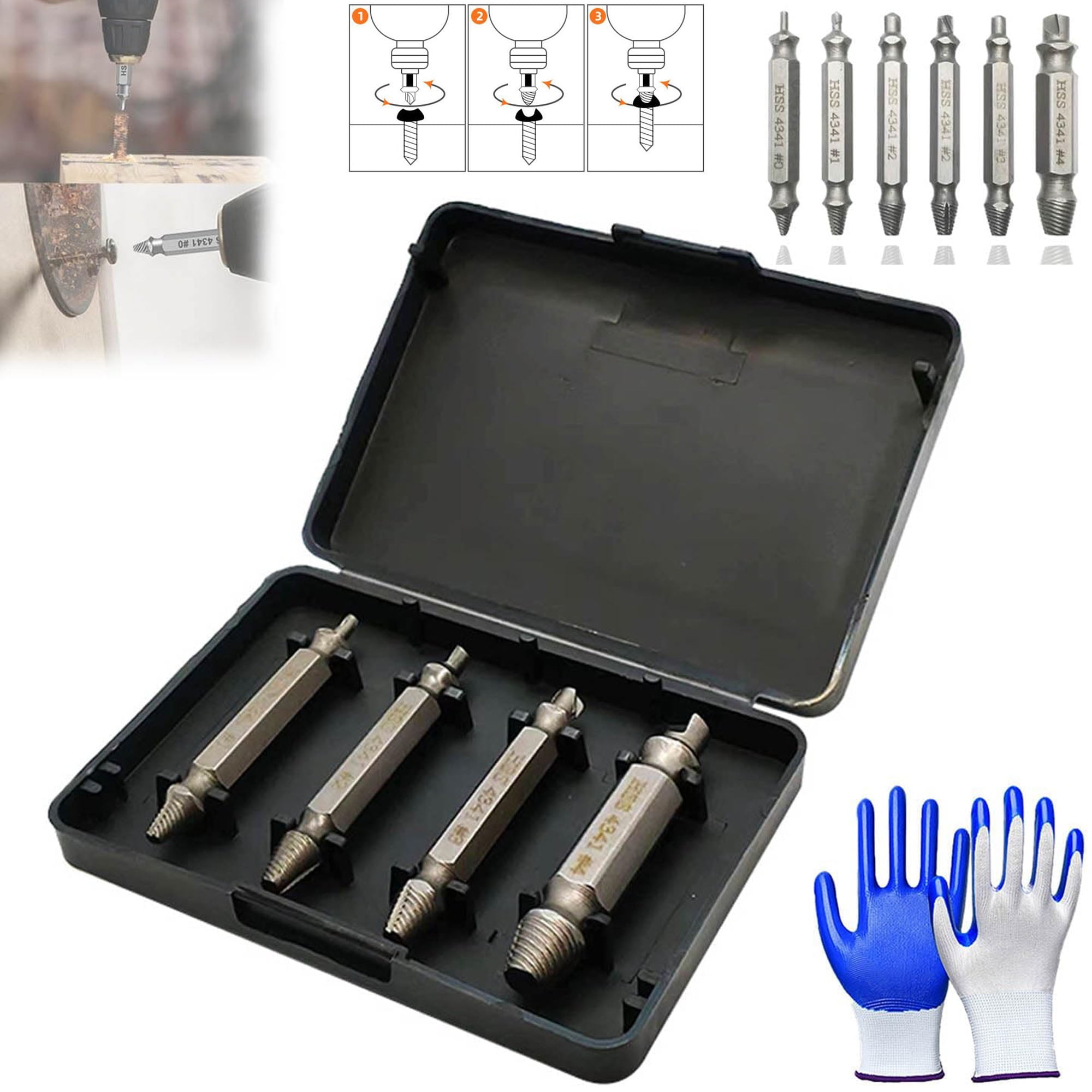 Grab It Pro Screw Extractor Kit, Damaged Screw Extractor Set, Stripped ...