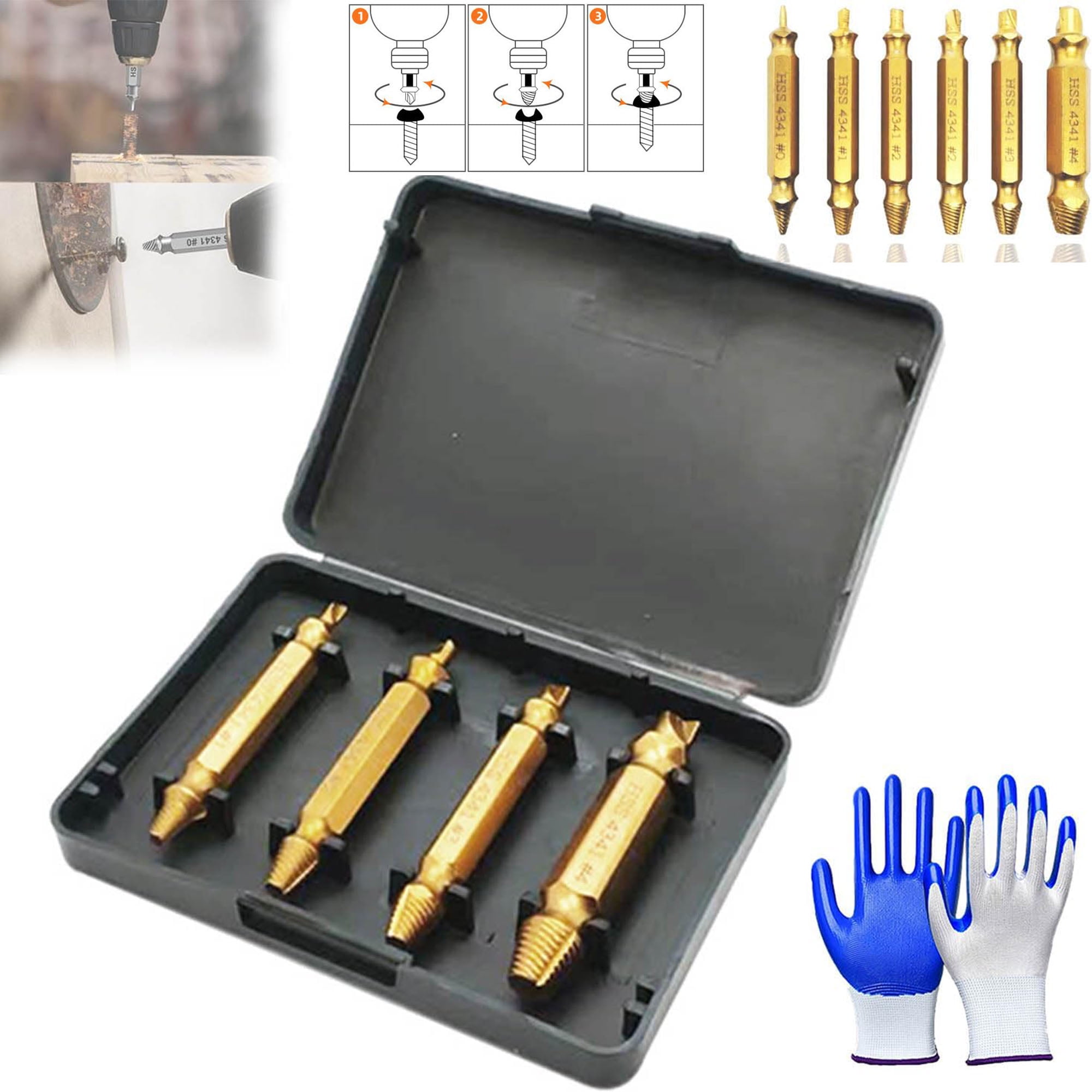 Grab It Pro Screw Extractor Kit, Damaged Screw Extractor Set, Stripped ...
