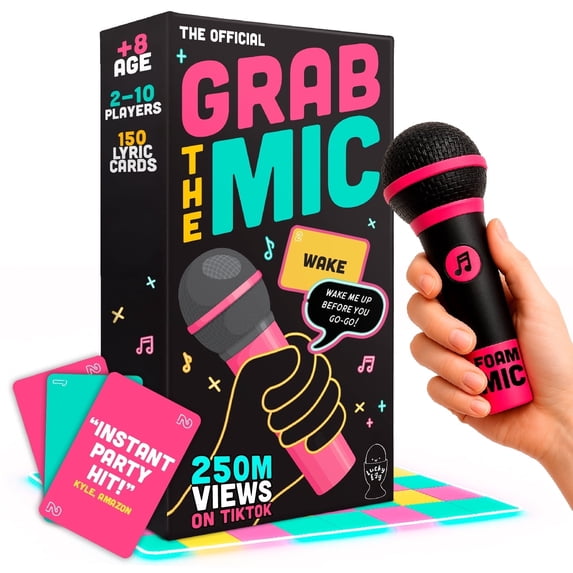 Lucky Egg Grab the Mic 2025 Family Karaoke Board Game, Fast-Paced Song ...
