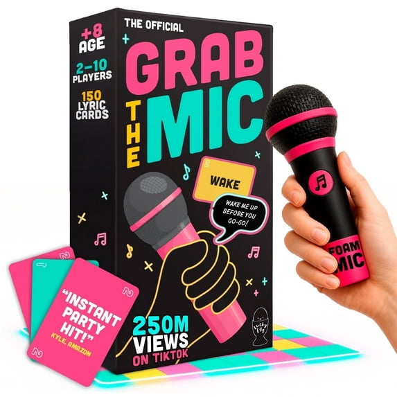Lucky Egg Grab the Mic 2025 Family Karaoke Board Game, Fast-Paced Song ...