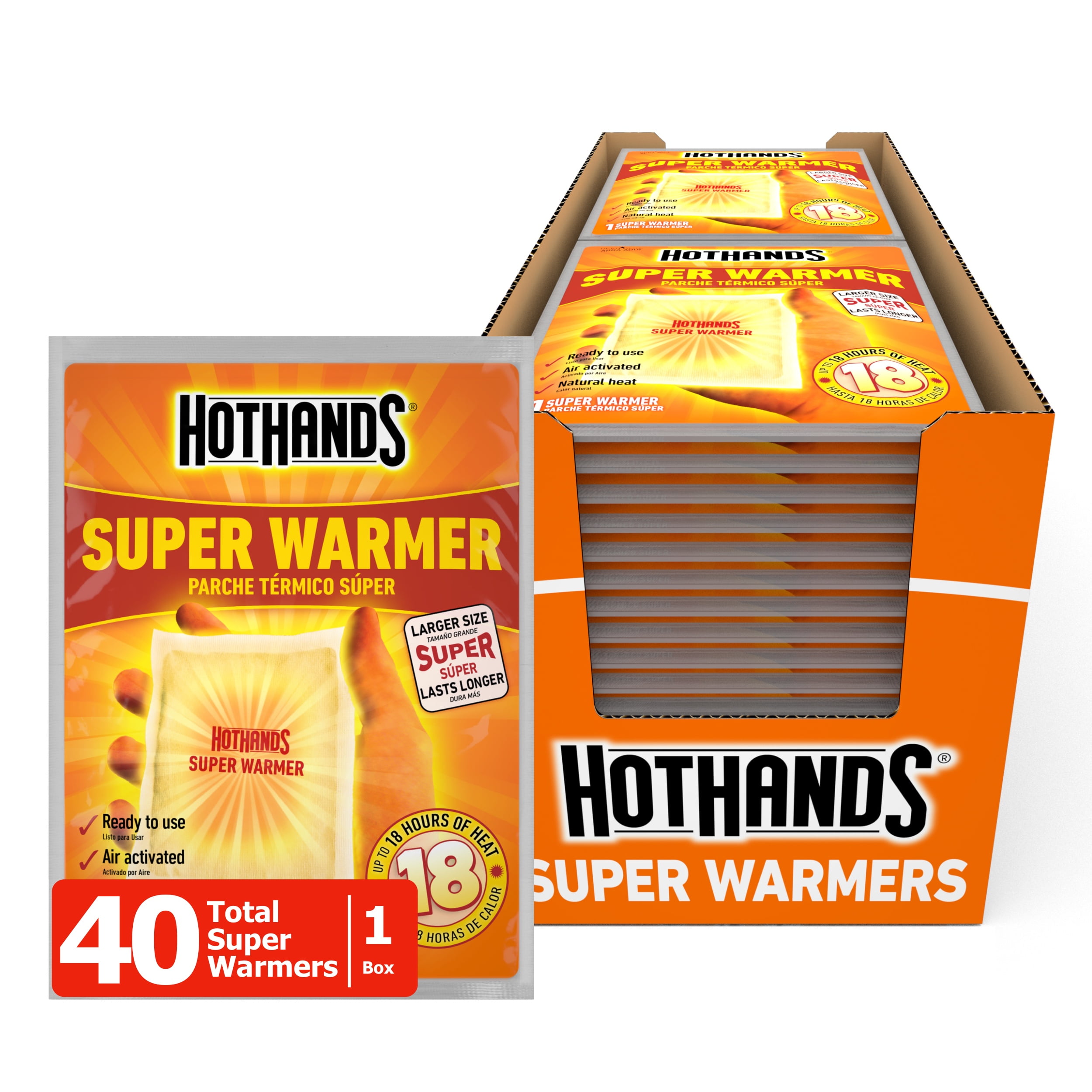 HotHands Disposable Super Warmers for Body & Hand, Bulk Pack of 40 ...