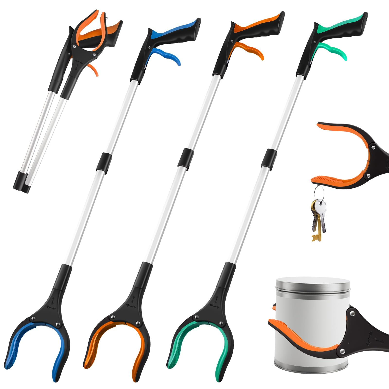 Grabber Reacher Tool,3-Pack 32" Foldable Reacher Grabber Pickup Tool ...