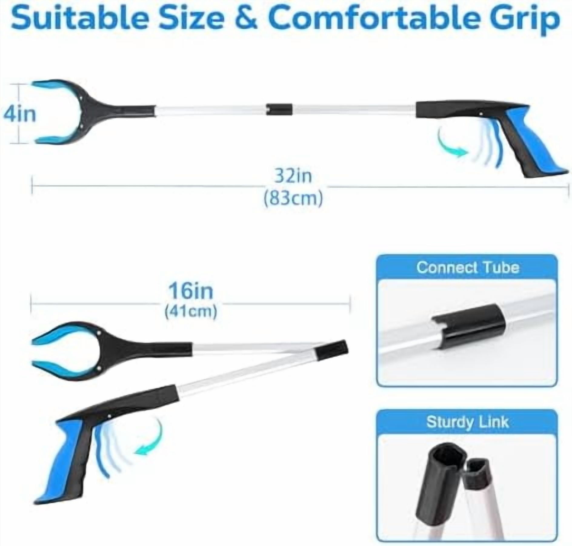 Grabber Reacher Tool - 32” Extra Long Foldable Gripper and Reaching ...
