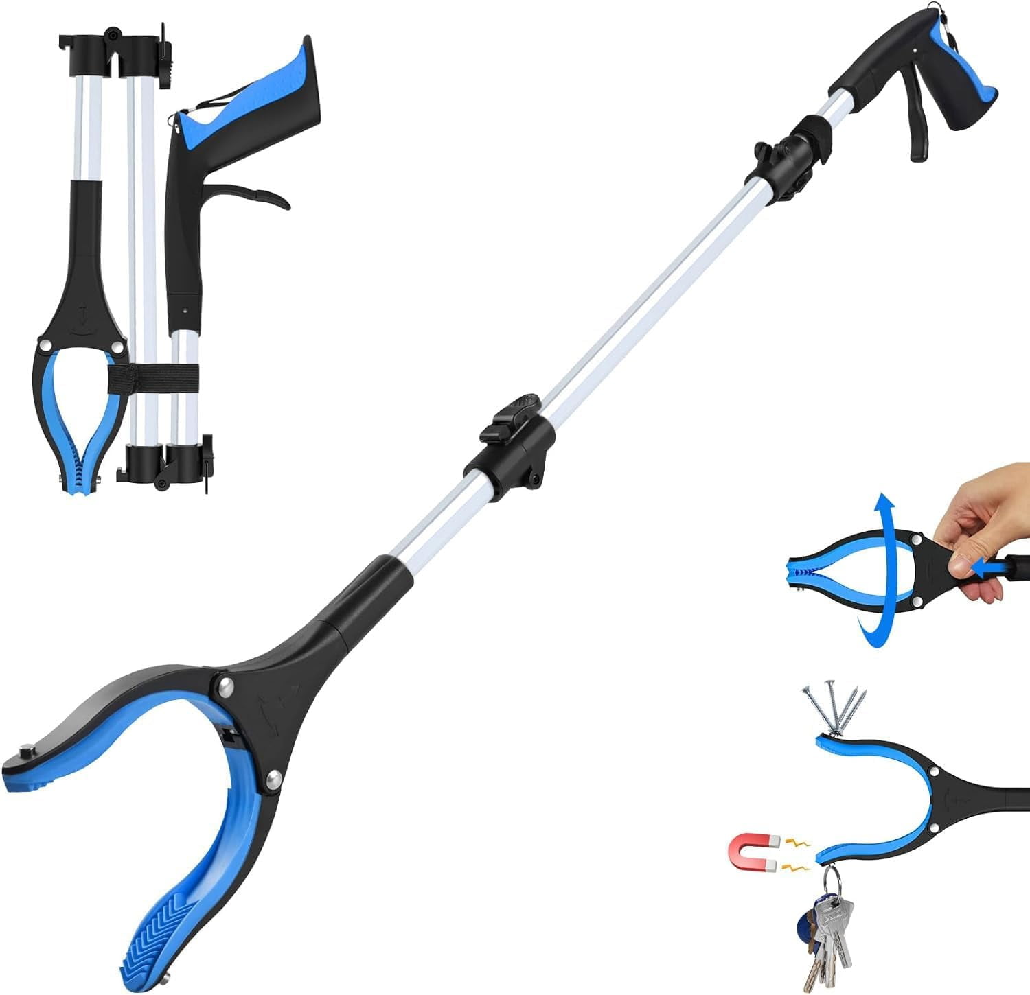 Grabber Reacher Tool - 32” Extra Long Foldable Gripper and Reaching ...